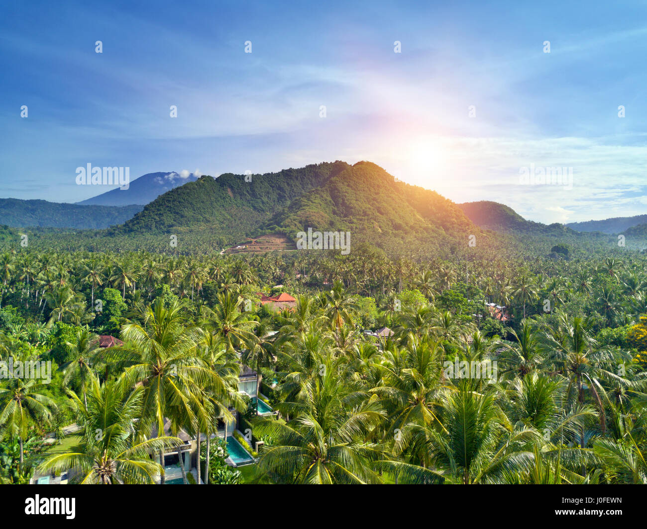 Indonesia. Bali. Aerial view from drone, mountain and the jungle Stock ...