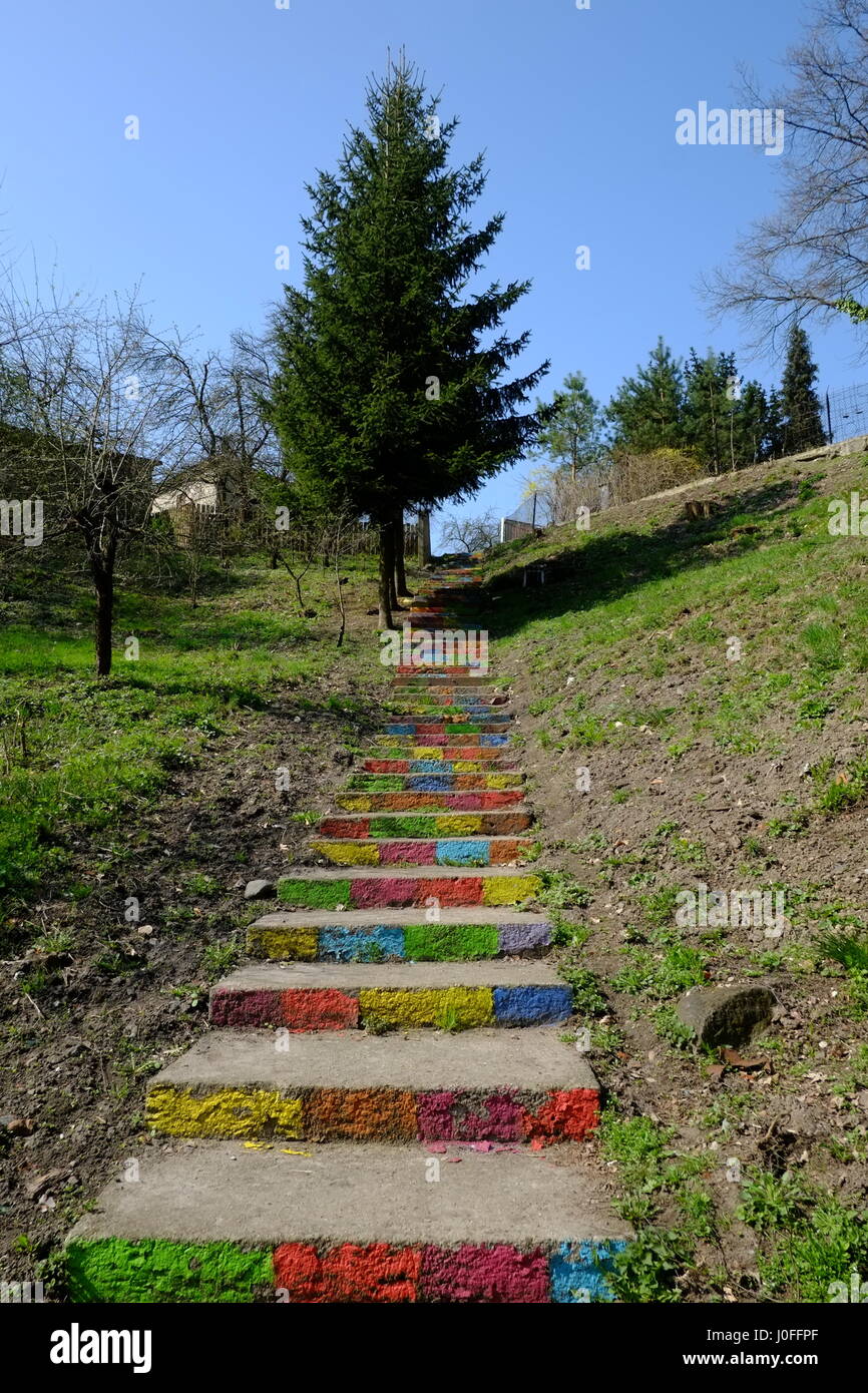 Rainbow stairs green hi-res stock photography and images - Alamy