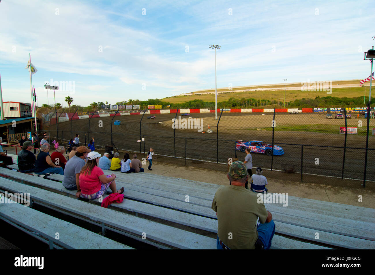 people in stands at local race track Stock Photo - Alamy