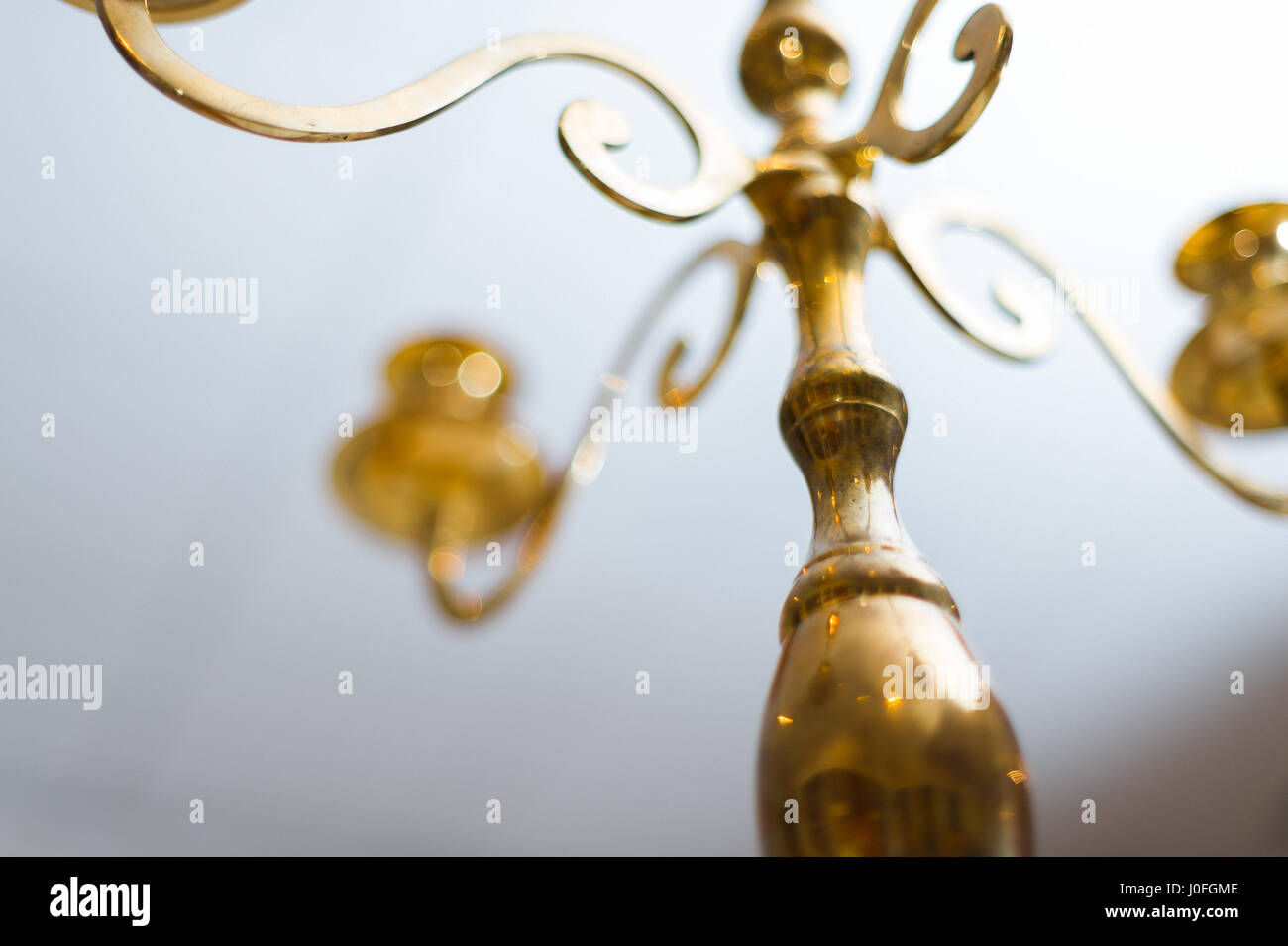 A close up of a golden candelabra Stock Photo - Alamy