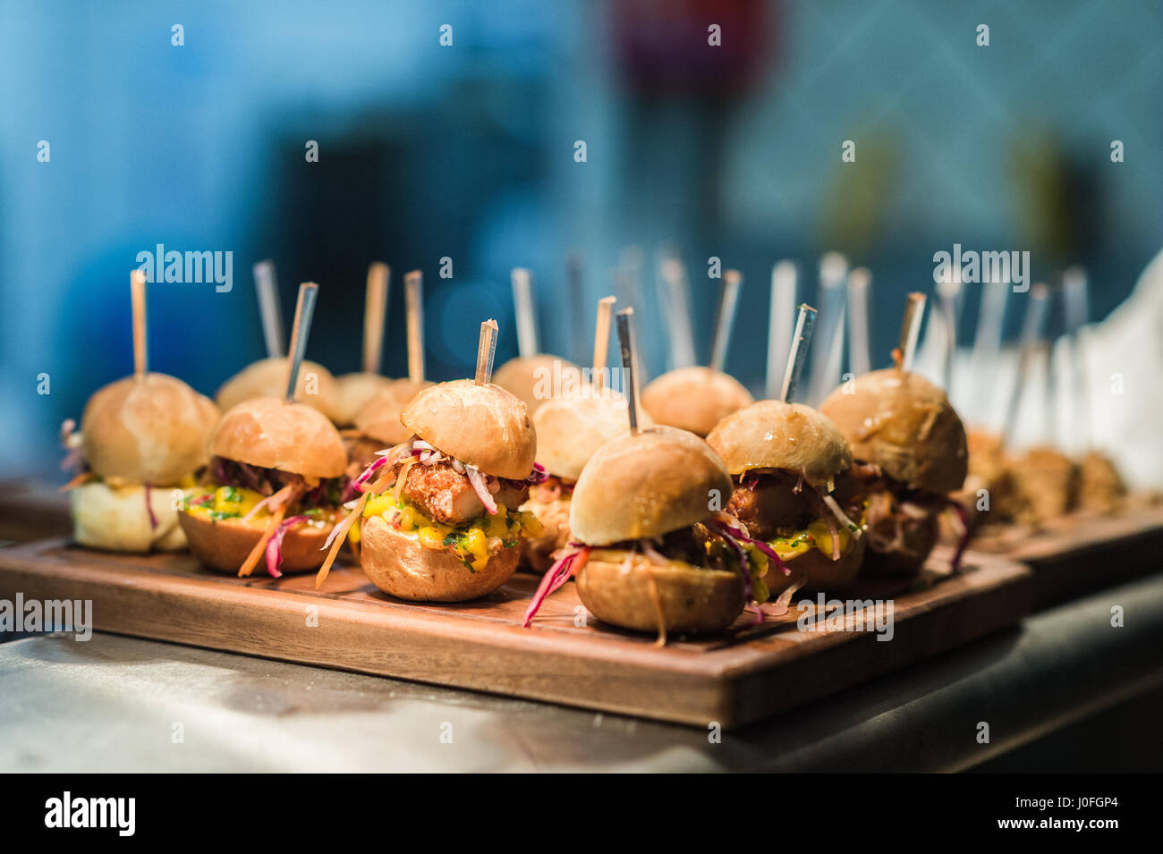 A Platter of Meat Sliders in a Restaurant Stock Photo - Alamy