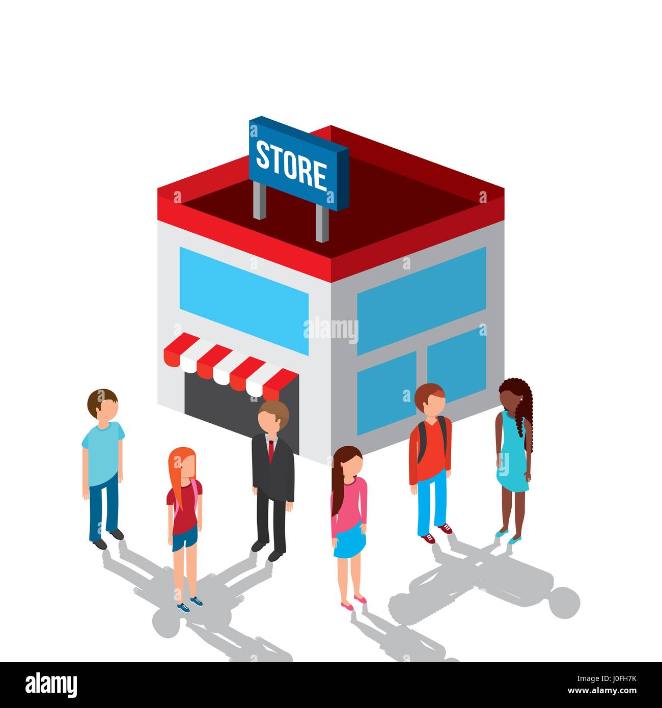 Woman man different shopping Stock Vector Images - Alamy