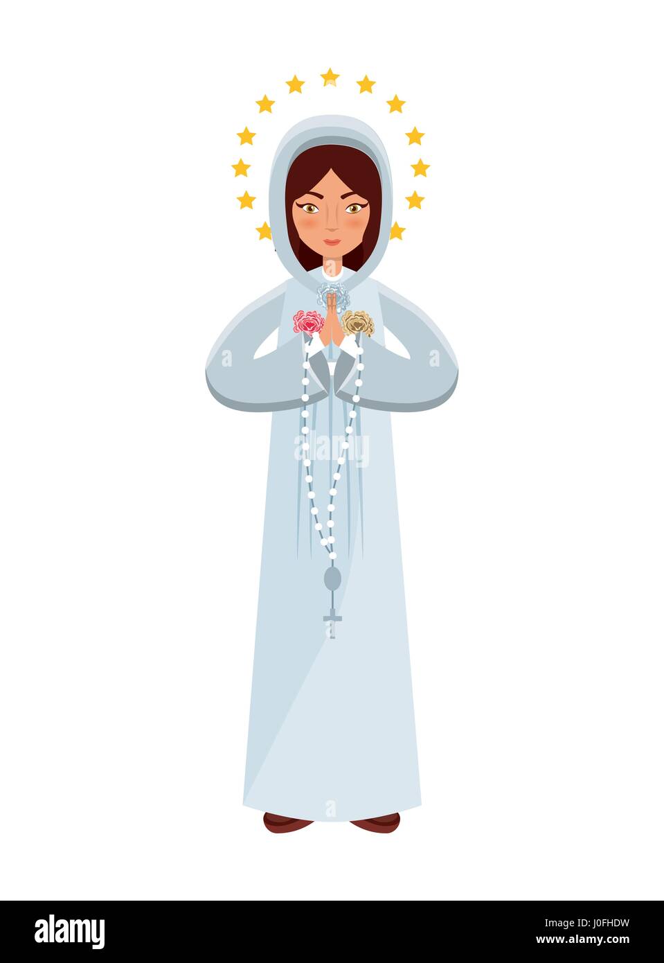 Sculpture statue virgin mary jesus Stock Vector Images - Alamy