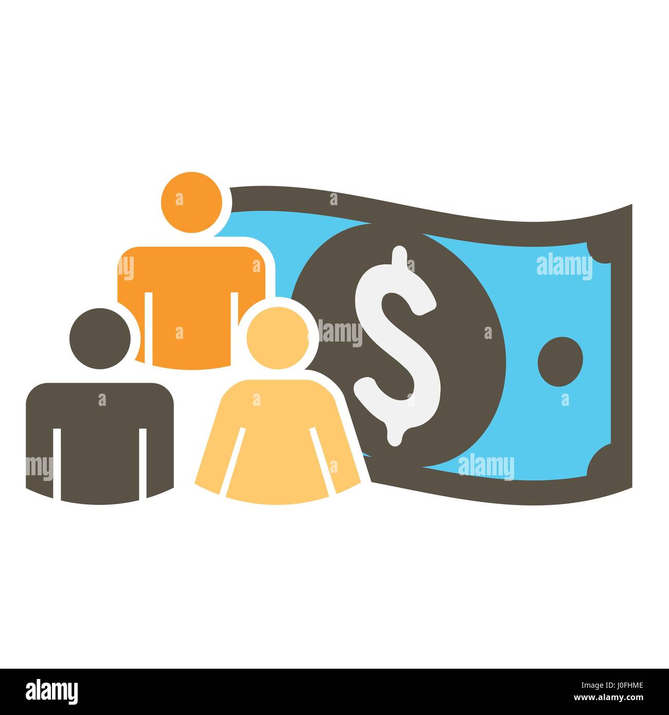 People Working Together to Fund Different Online Ideas w/ Money Icon ...