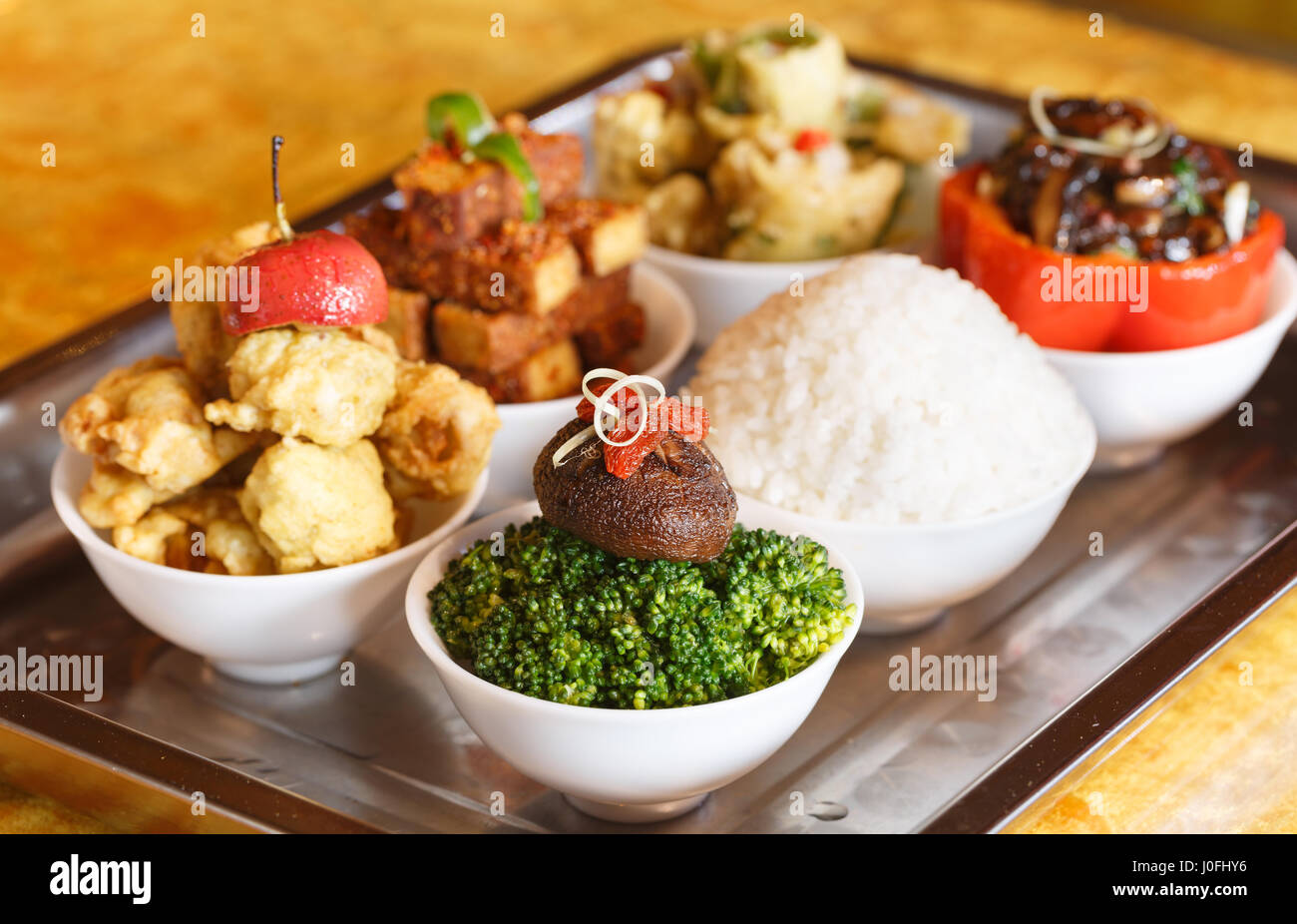 A variety of exquisite Chinese dishes,Beautiful creative vegetarian ...