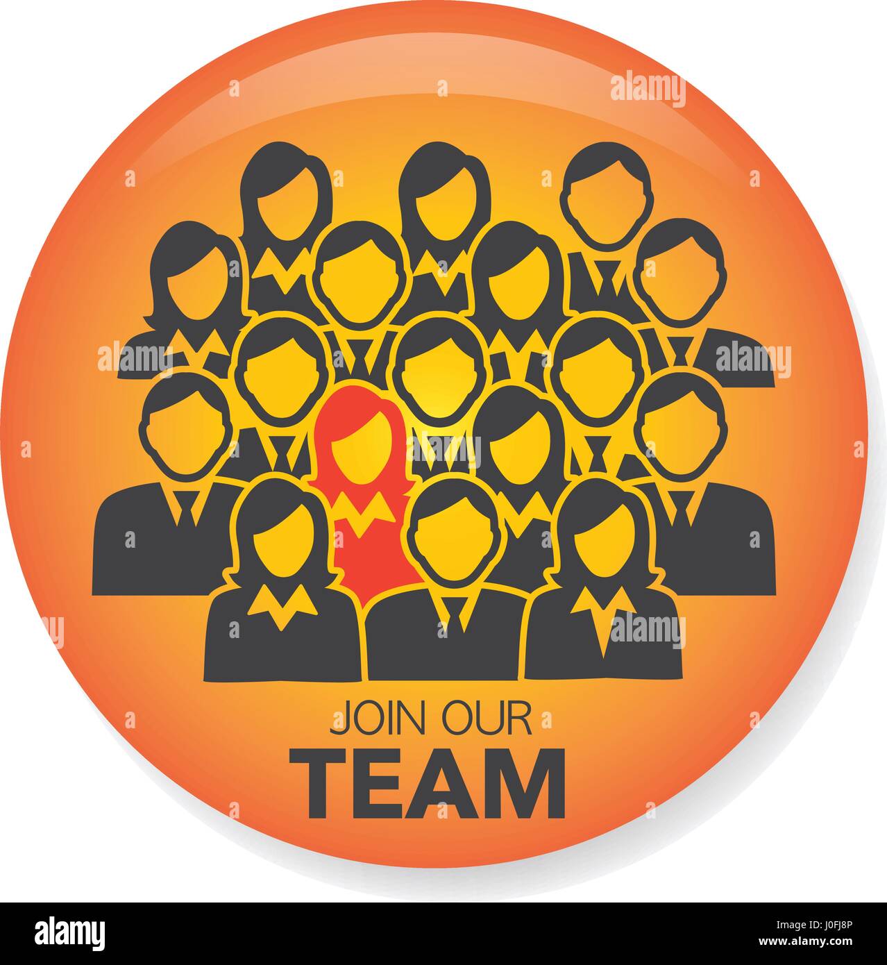 New Hire Button Portraying Different People w/ Men and Women in Suits ...