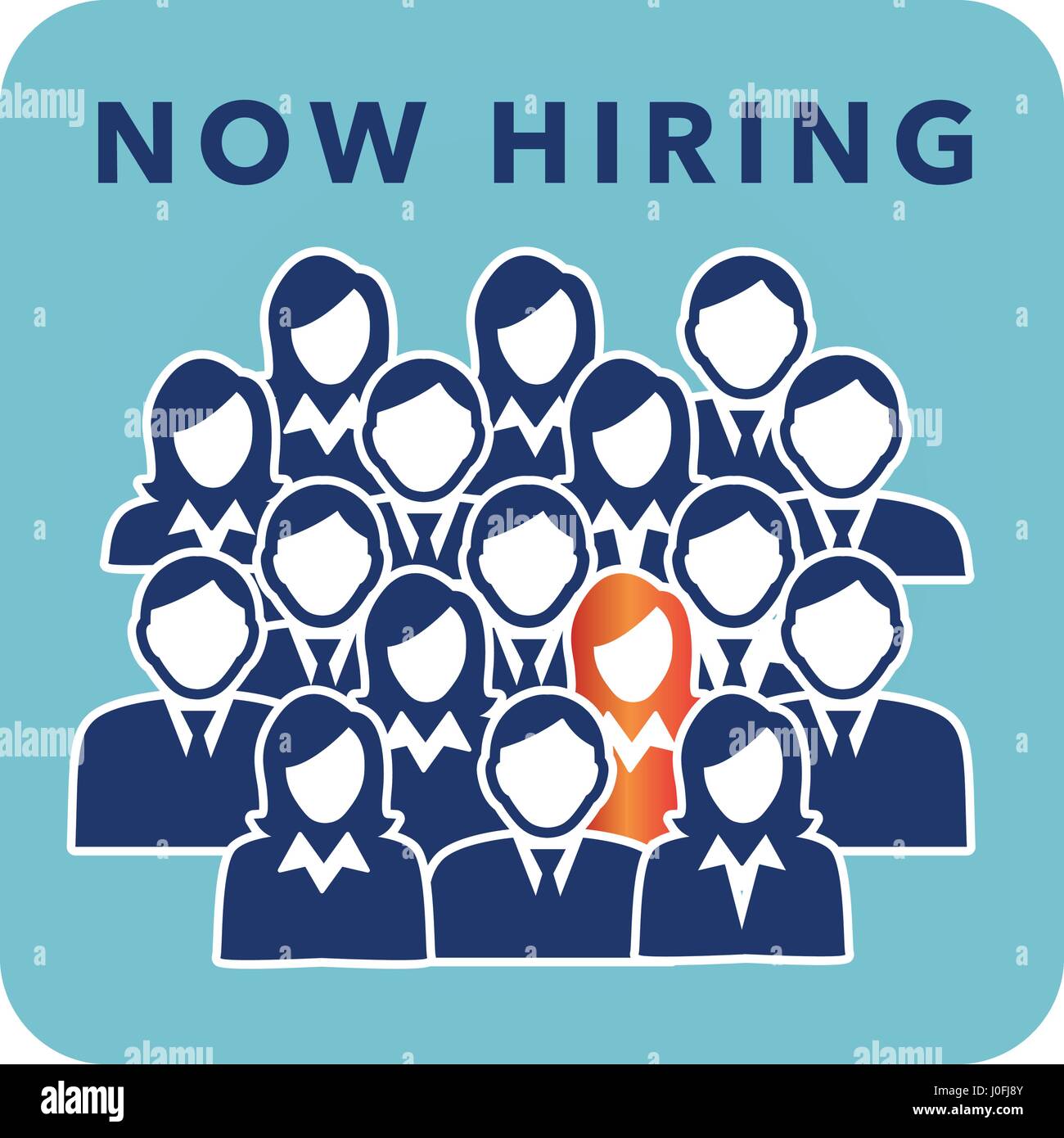 New Hire Button Portraying Different People w/ Men and Women in Suits ...