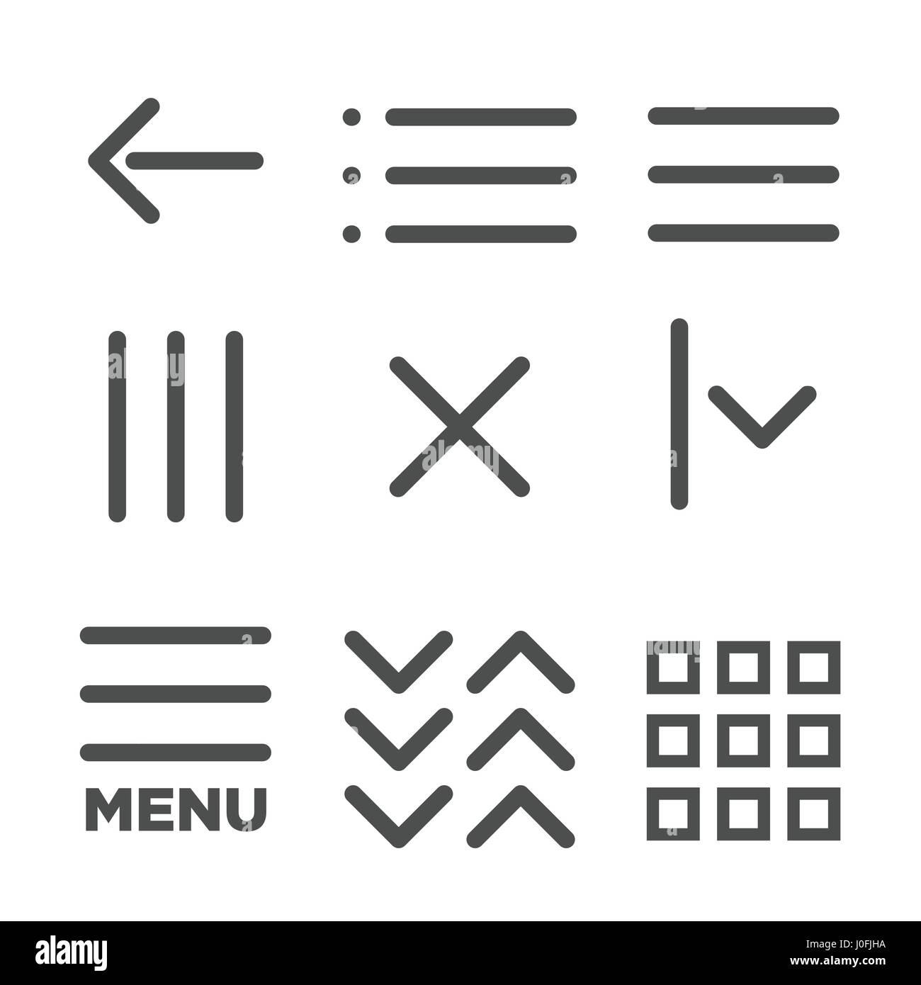 Flat Menu Icon Illustration for Website Navigation Stock Vector Image ...