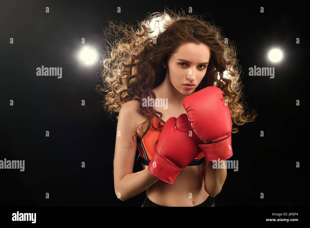 Gorgeous woman boxing gloves hi-res stock photography and images - Alamy