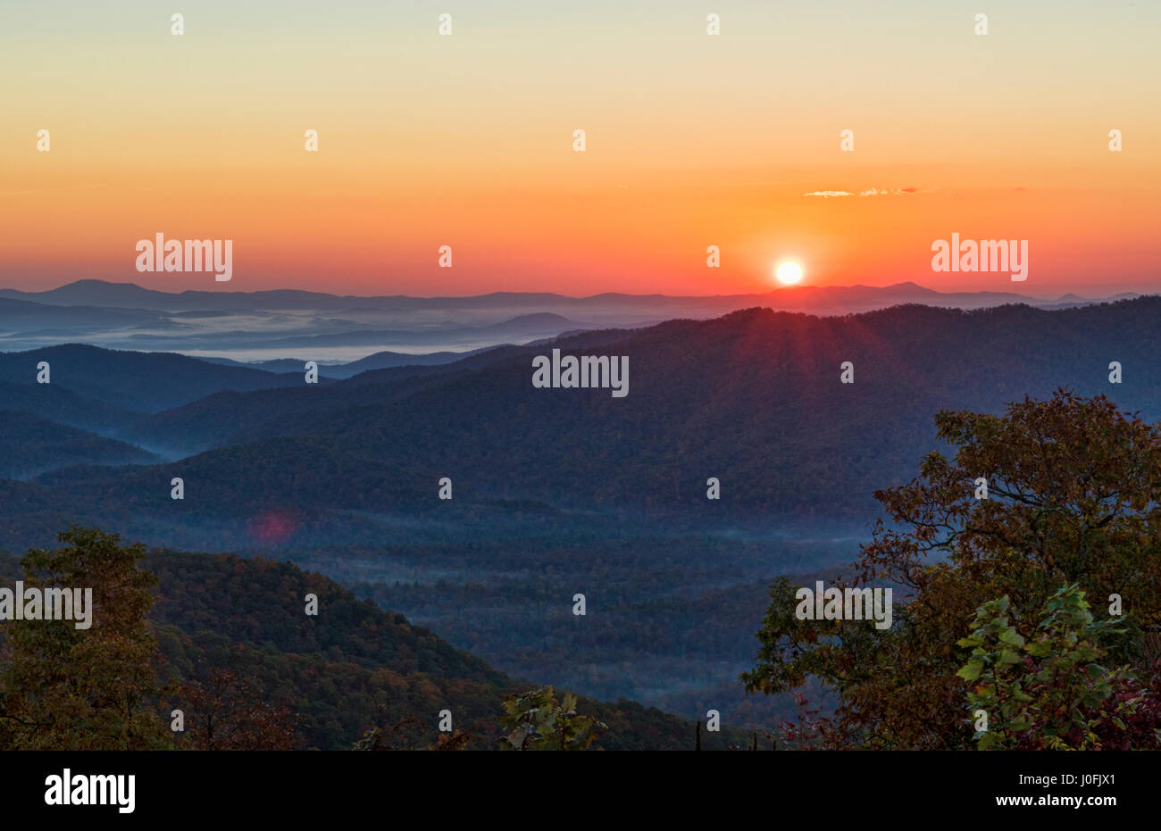 Brevard North Carolina mountains near Asheville Fall Colors Blue Ridge ...