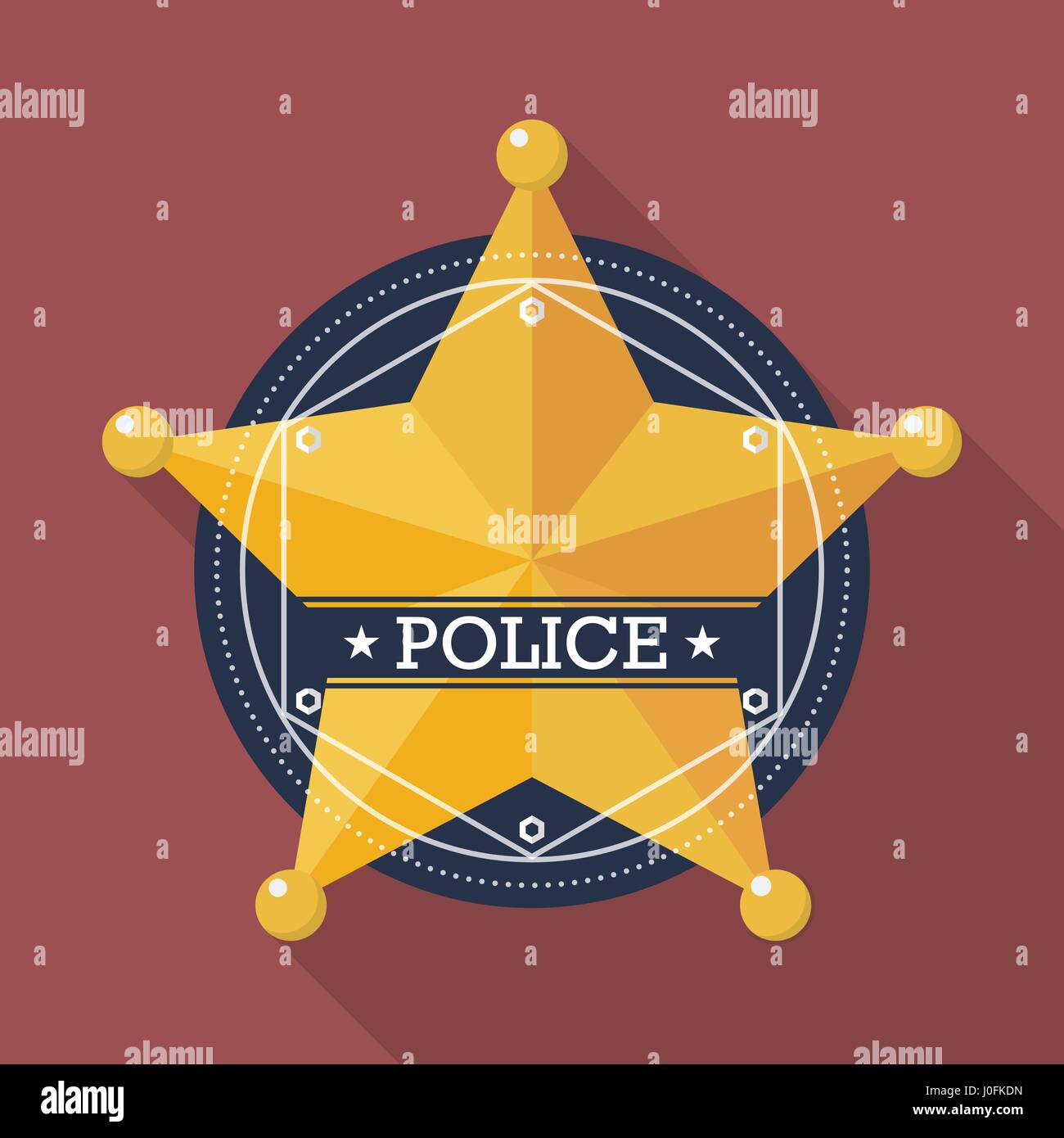 Police badge icon. Flat style with long shadow Stock Vector Image & Art ...