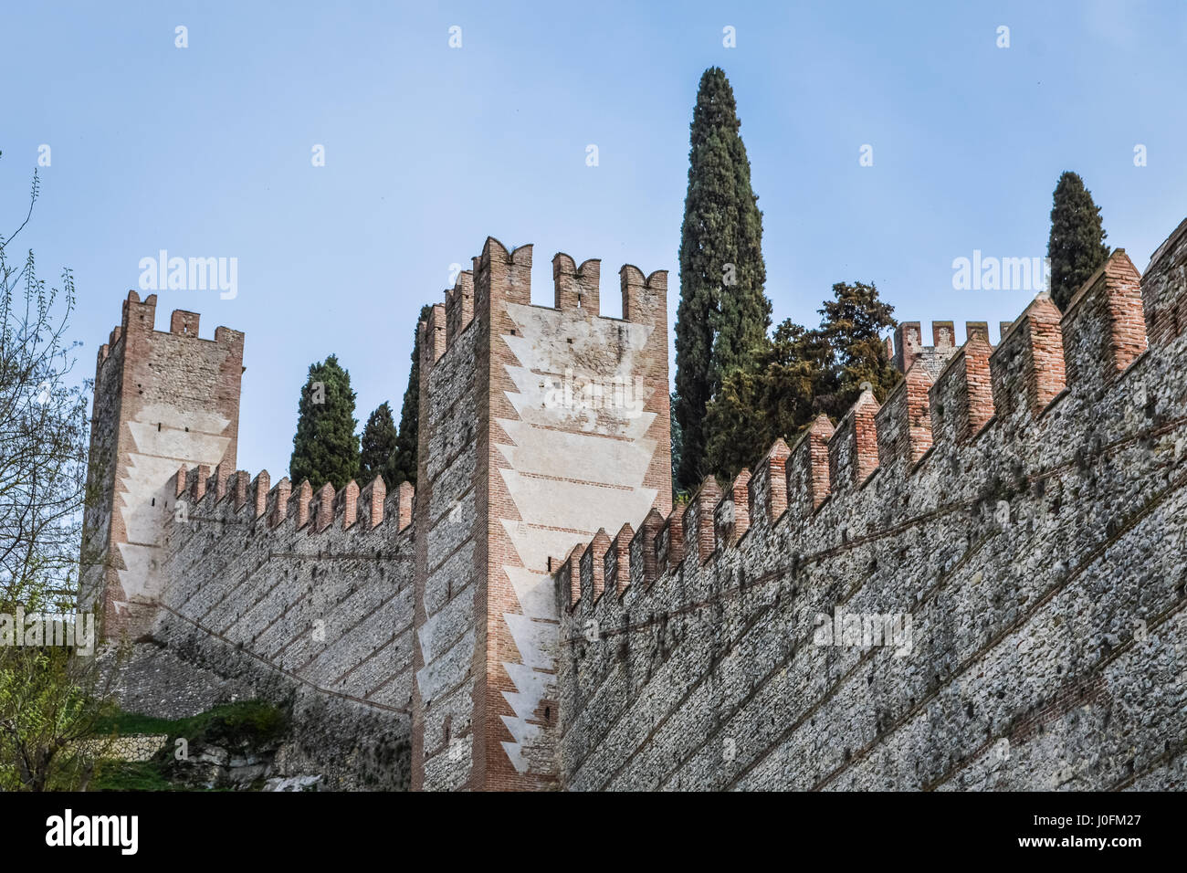 Crenellated Walls and Towers of the Ancient Italian Walled City of ...