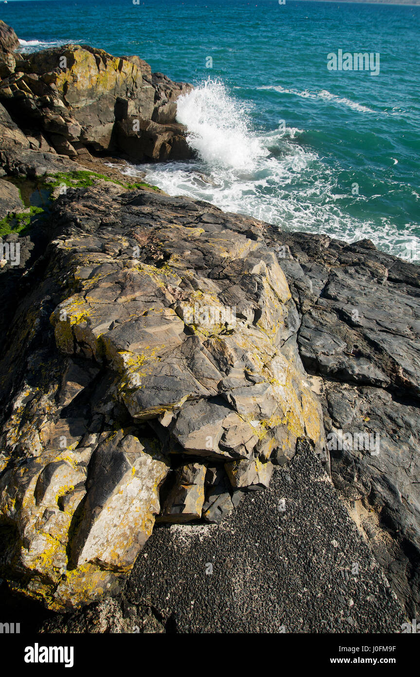 The rocks and the sea at St. Ives, Cornwall, England Stock Photo - Alamy