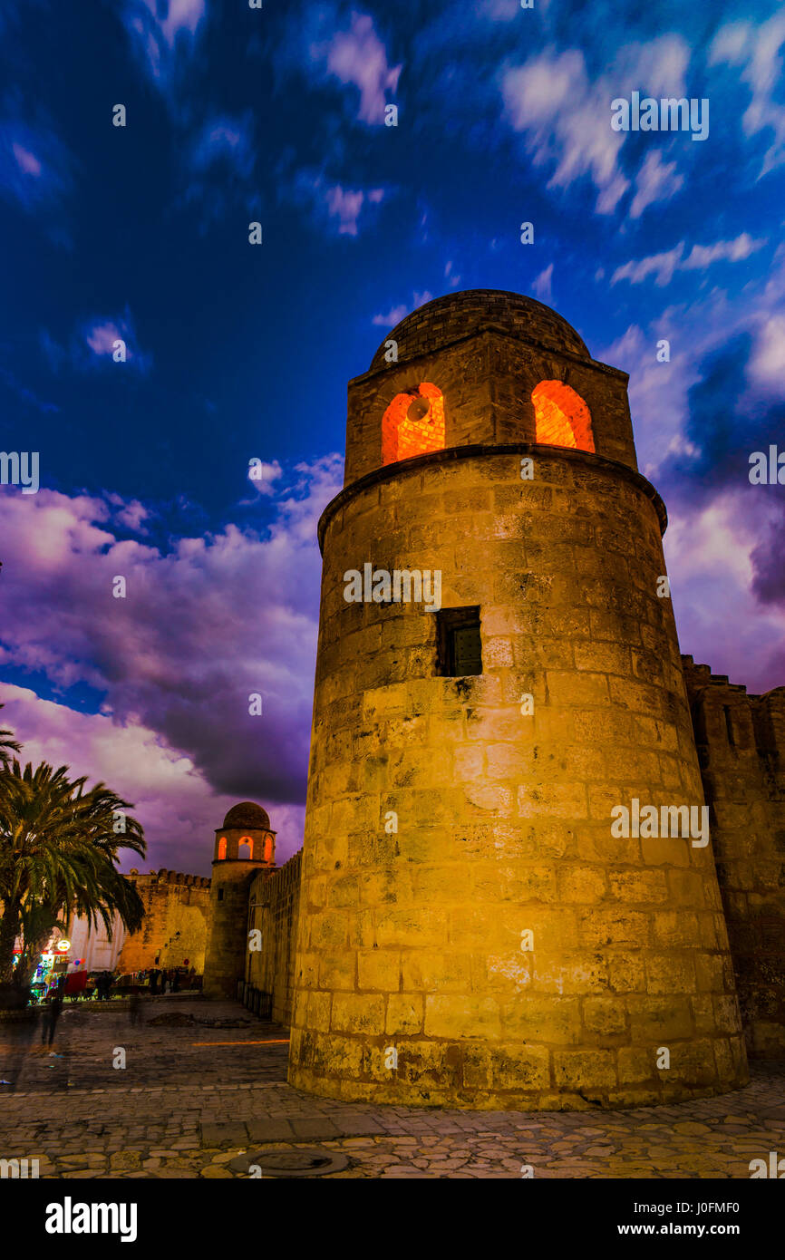 Night photo of Mosque in Sousse Stock Photo - Alamy