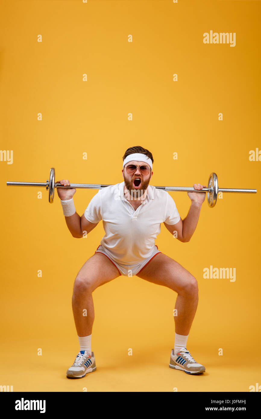 Portrait happy man lift heavy hi-res stock photography and images - Alamy