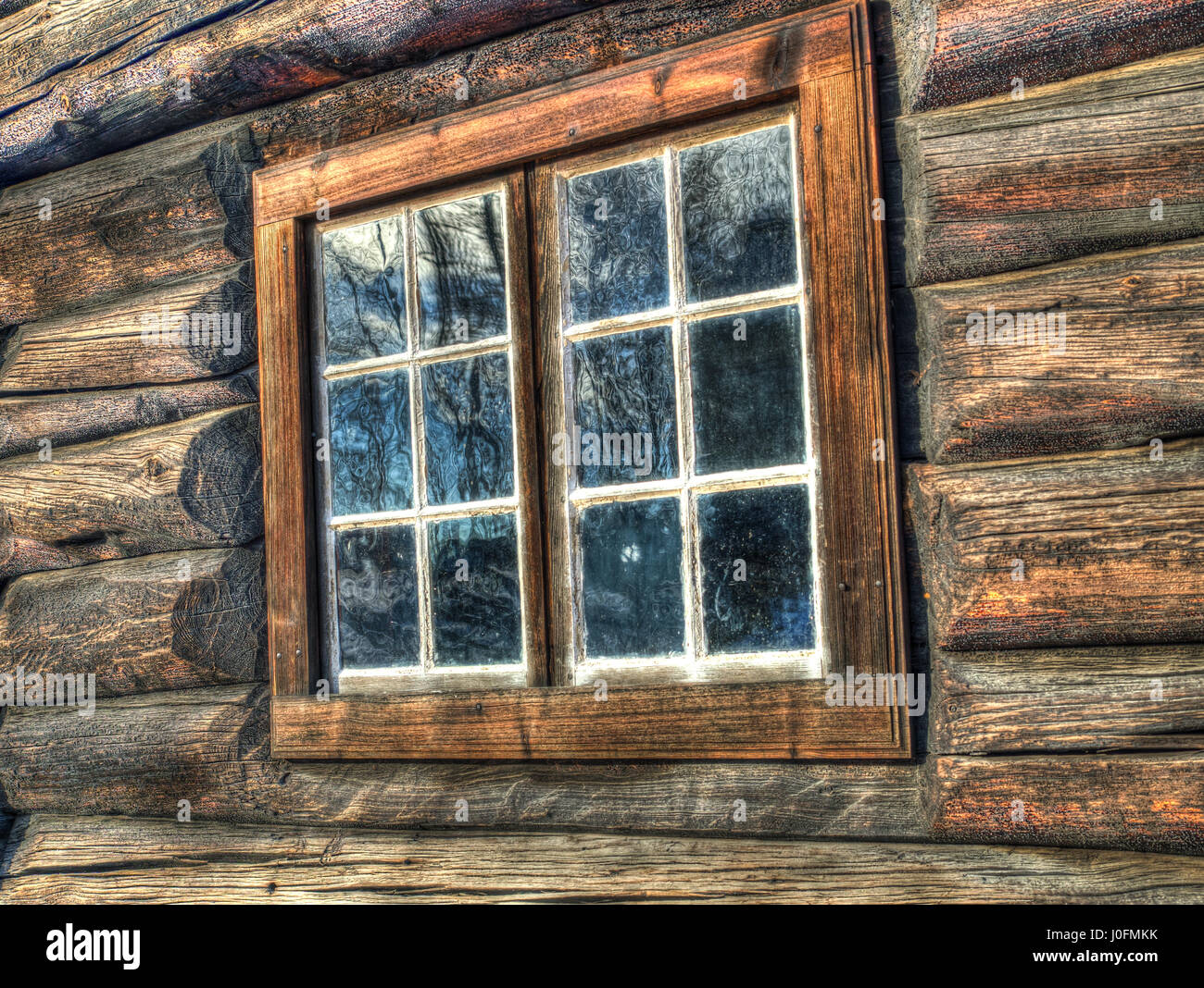 Bygdøy, Norway - February 23, 2016: Window of old, wooden house at ...