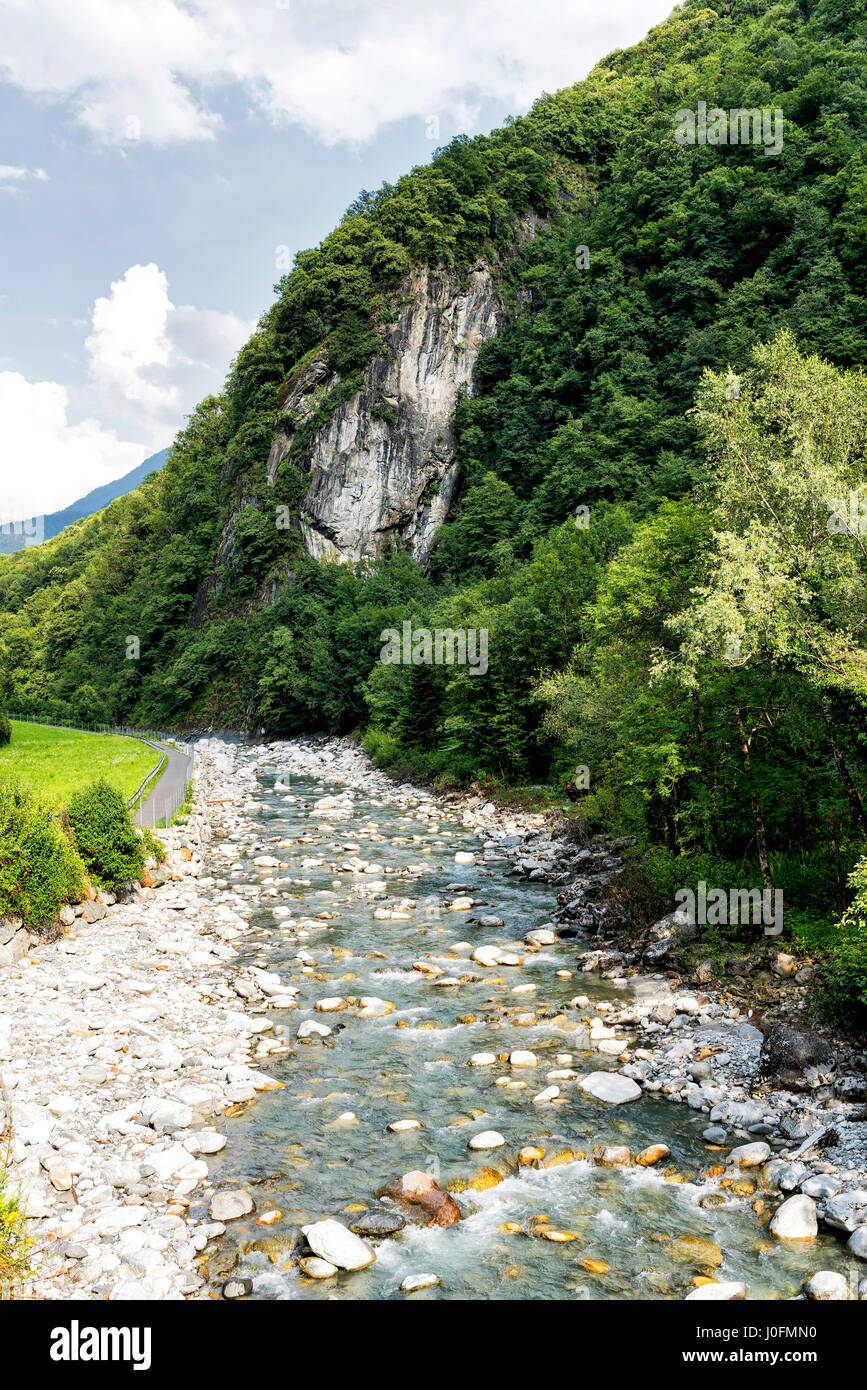 Val Bregaglia (Grigioni, Graubunden, Switzerland) with the Maira (Mera ...