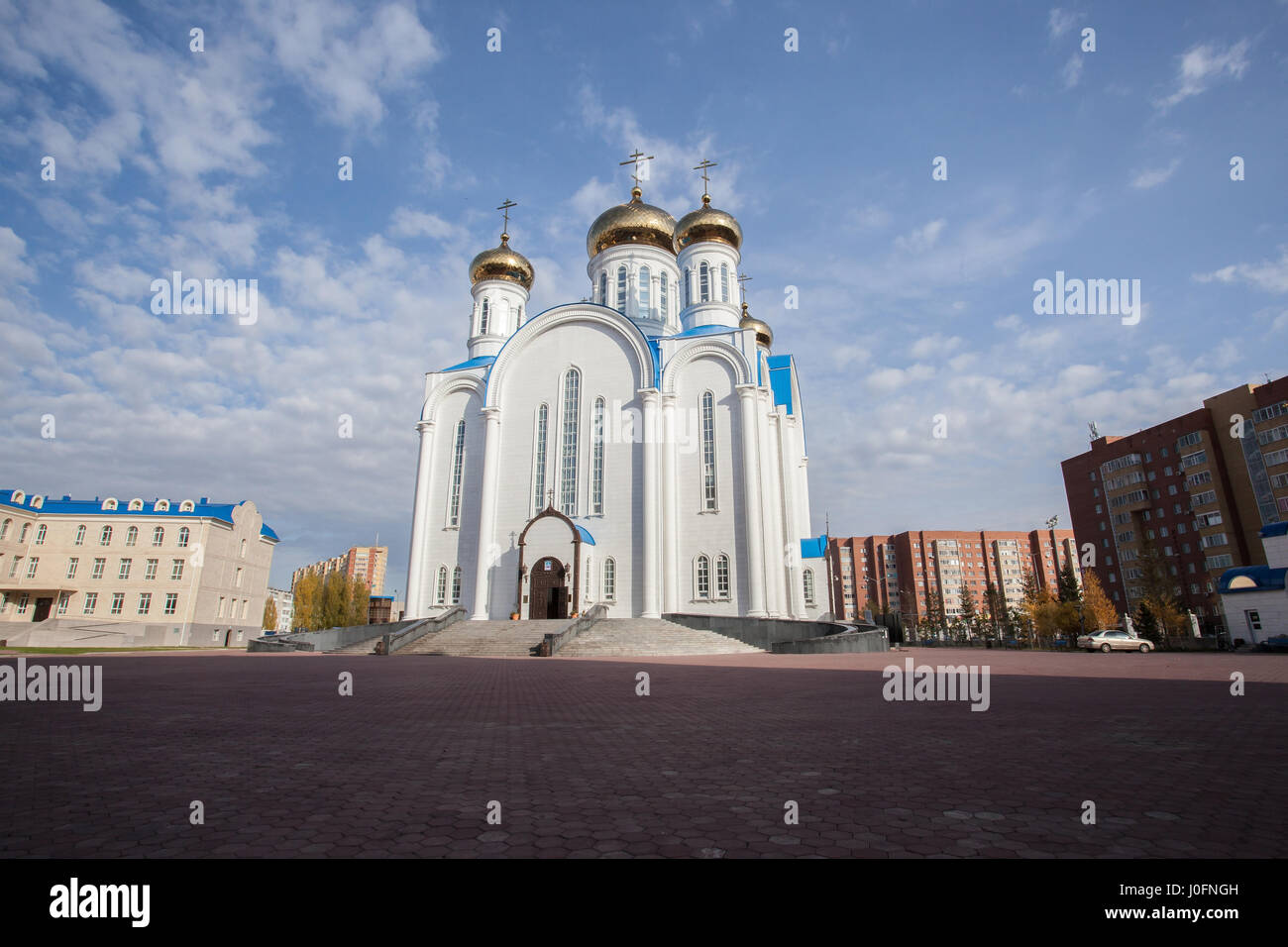 Church with golden cupolas in Astana, Kazakhstan Stock Photo - Alamy