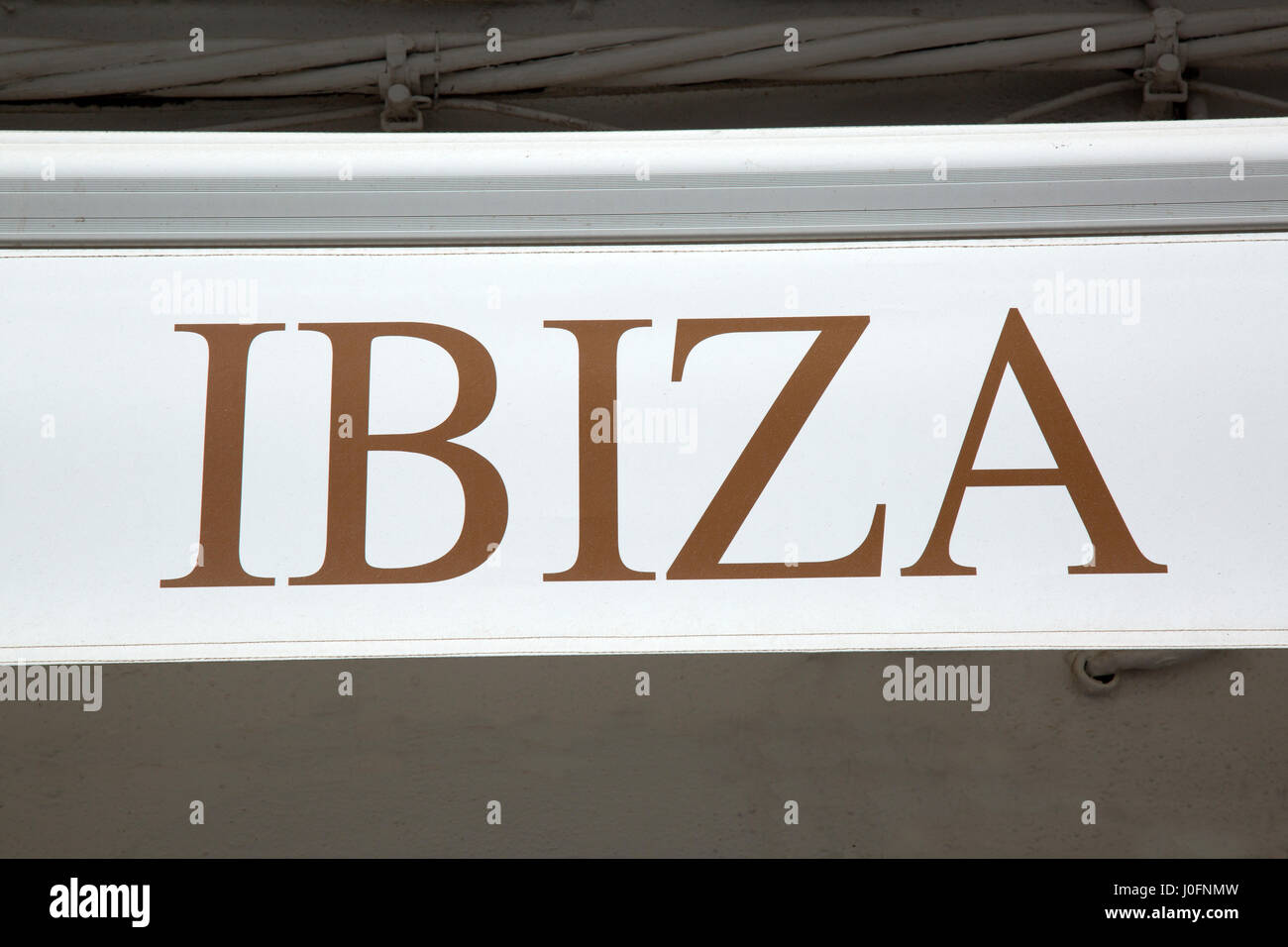 Ibiza Sign on Stone Wall Facade Stock Photo - Alamy