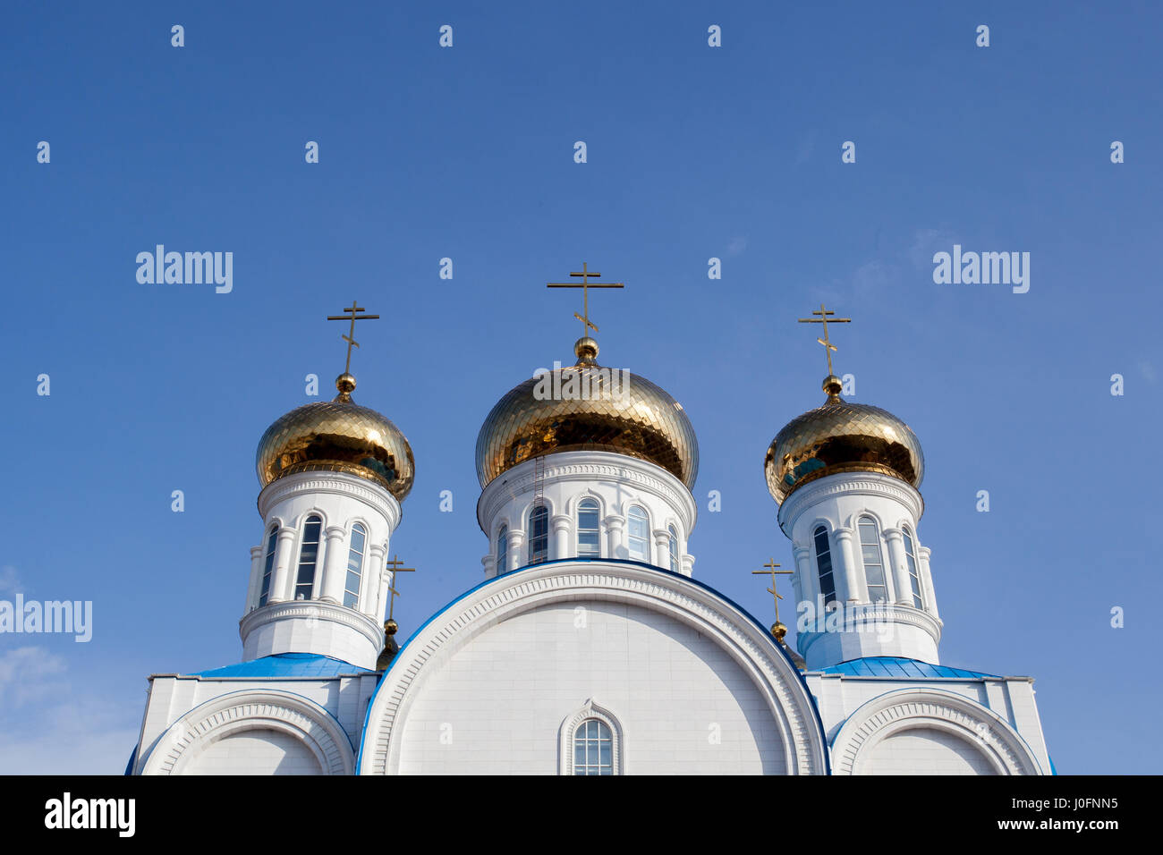 Church with golden cupolas in Astana, Kazakhstan Stock Photo - Alamy