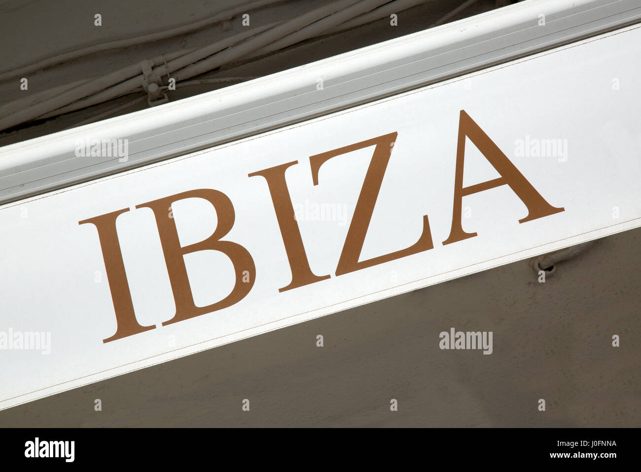 Ibiza Sign on Stone Wall Facade Stock Photo - Alamy