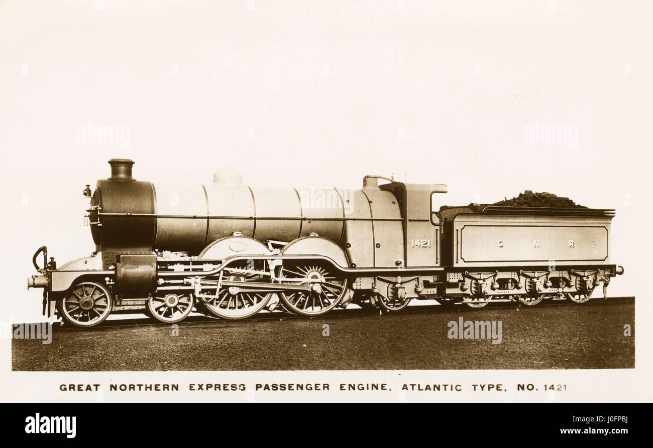 Locomotive no 1421: 4-4-2 Atlantic type passenger engine Stock Photo ...