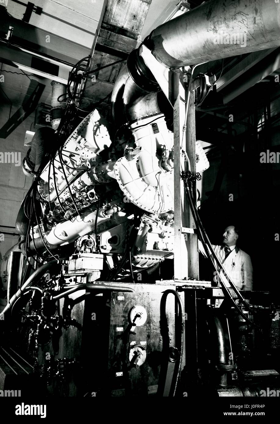 Testing the Deltic D18 engine Liverpool test house, East Lancashire ...