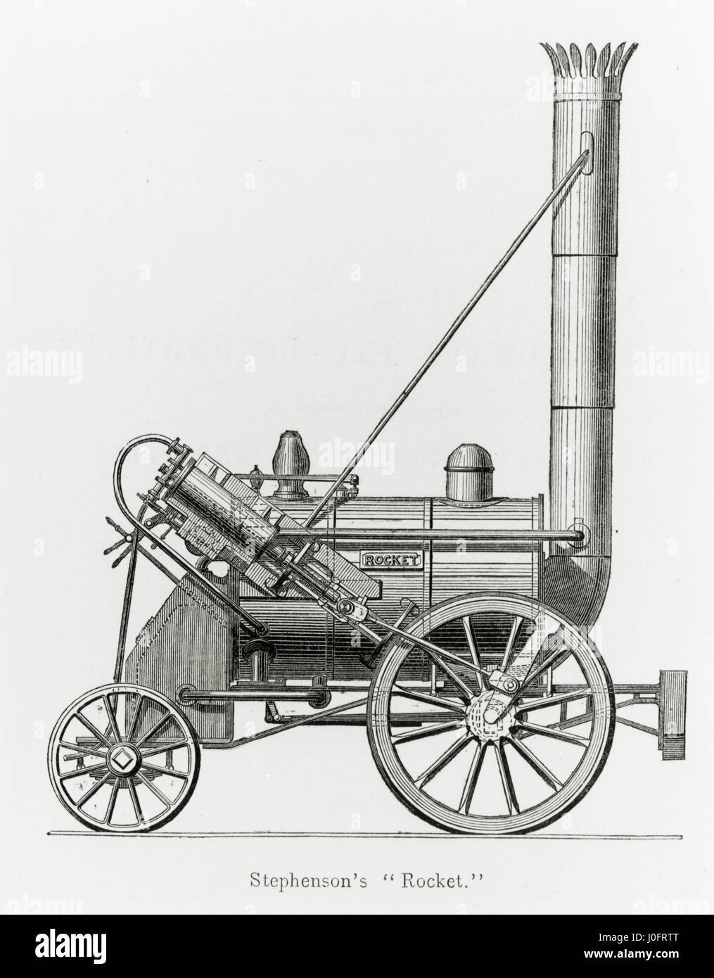 Engraving of Stephenson's Rocket Stock Photo - Alamy