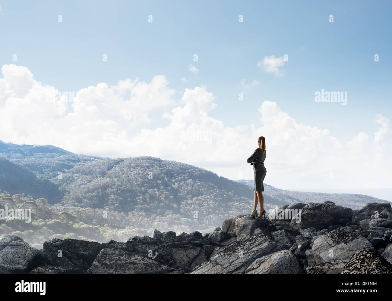 Achieving top of success Stock Photo - Alamy