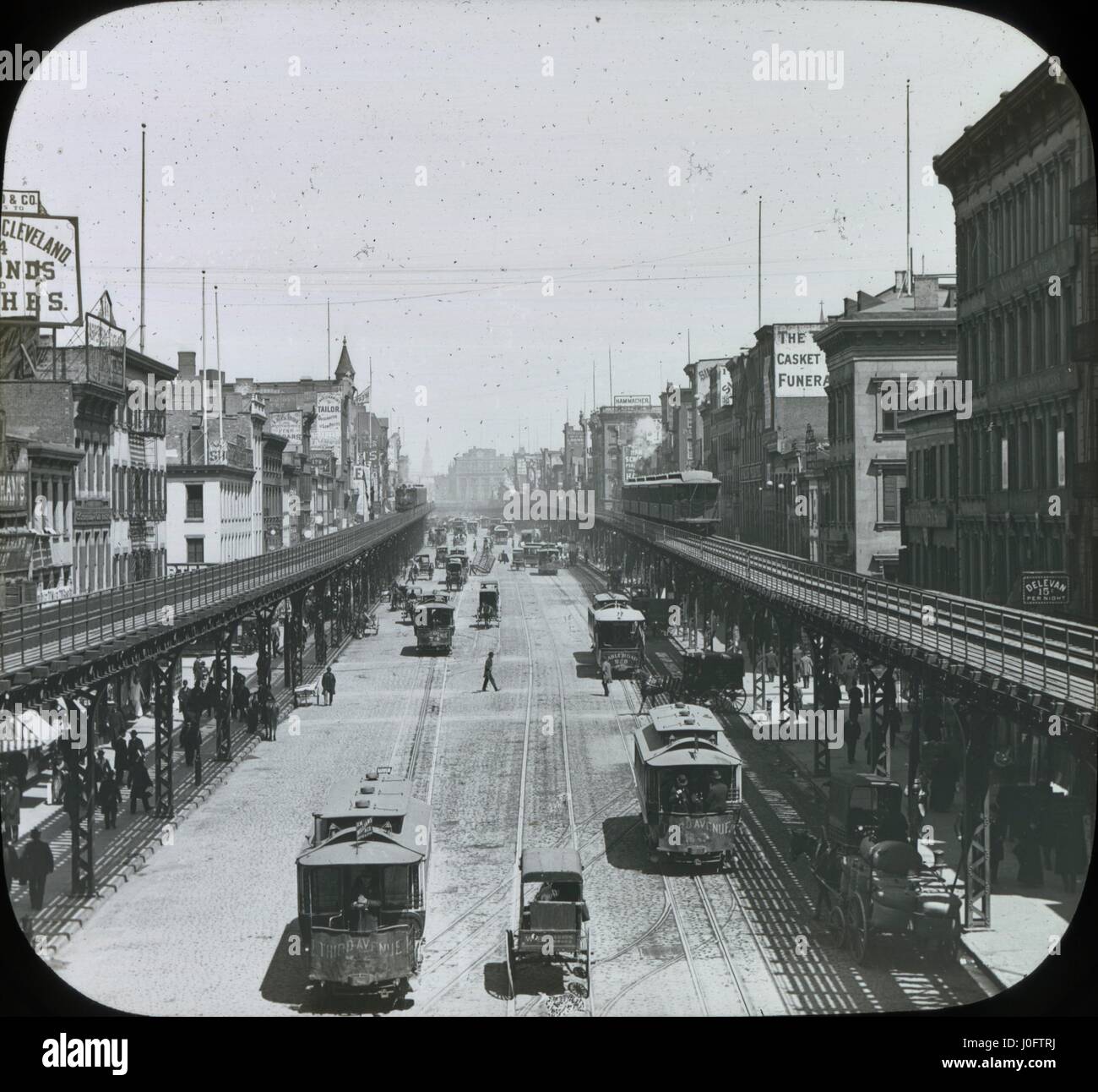 New York City's elevated railway, the Third Avenue Line running along ...