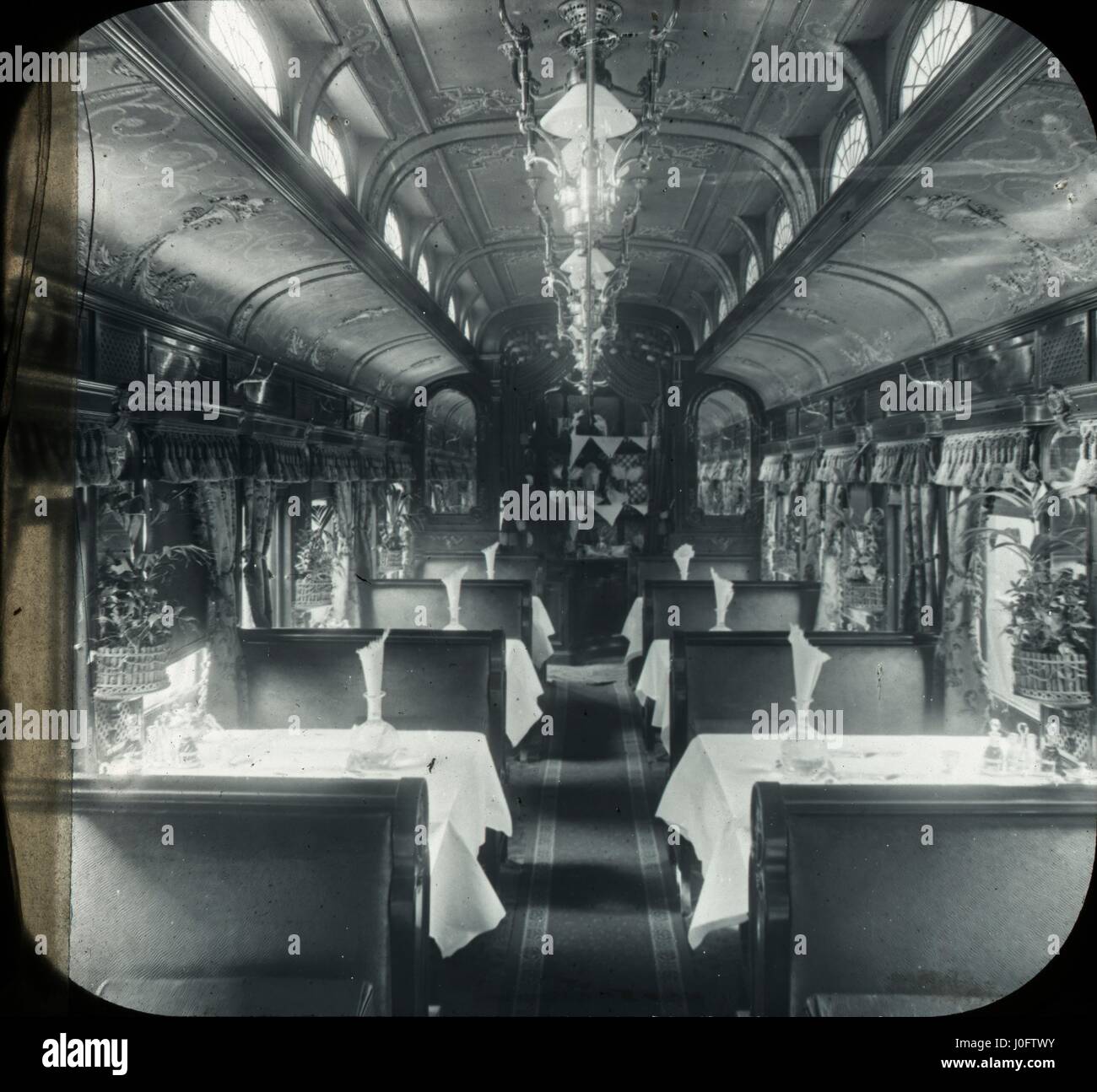 Interior of dining car Stock Photo - Alamy
