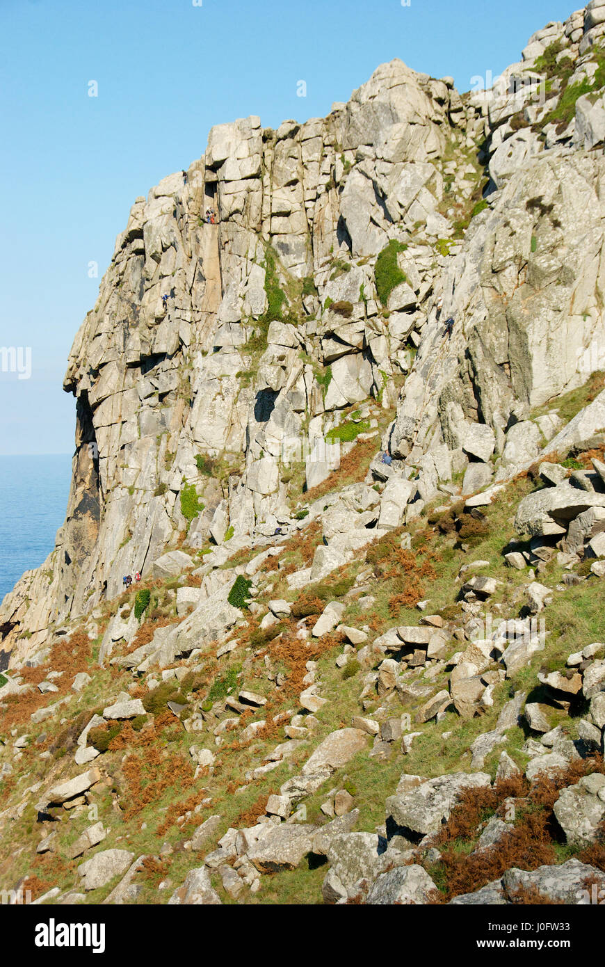 Rock Climbers in Cornwall Stock Photo - Alamy
