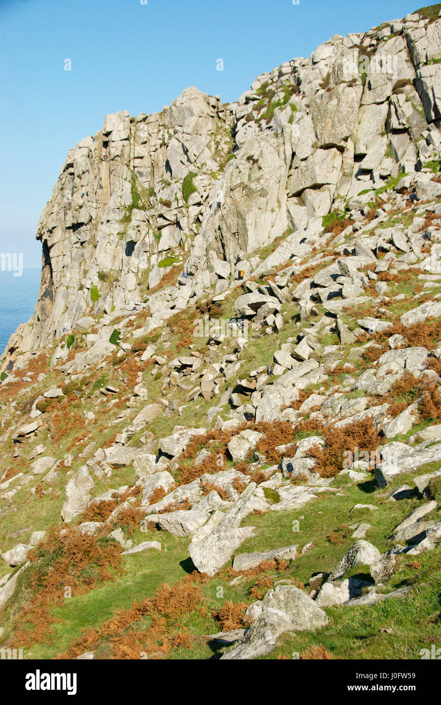 Rock Climbers in Cornwall Stock Photo - Alamy