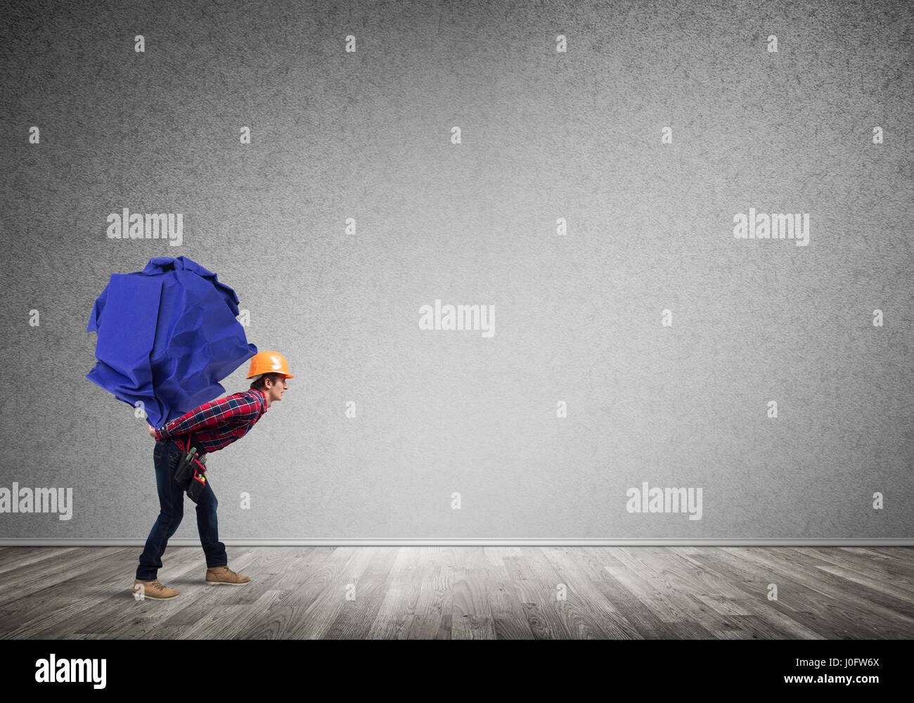 Engineer man carry load Stock Photo - Alamy