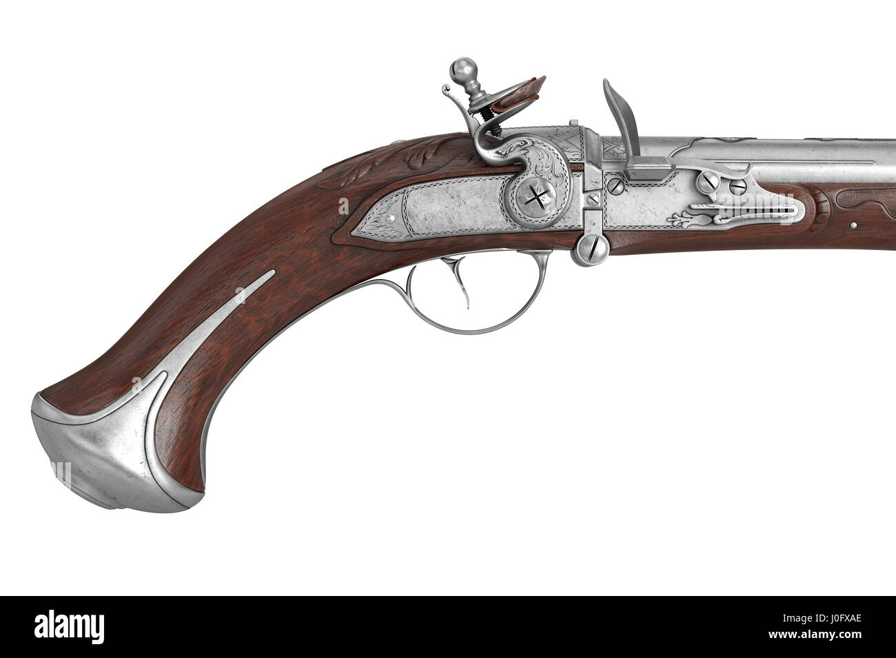 Pistol gun dueling weapon, close view Stock Photo - Alamy