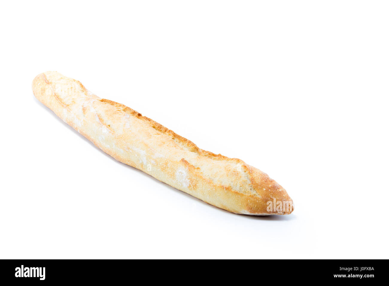 Long crusty baguette bread isolated in white background Stock Photo - Alamy