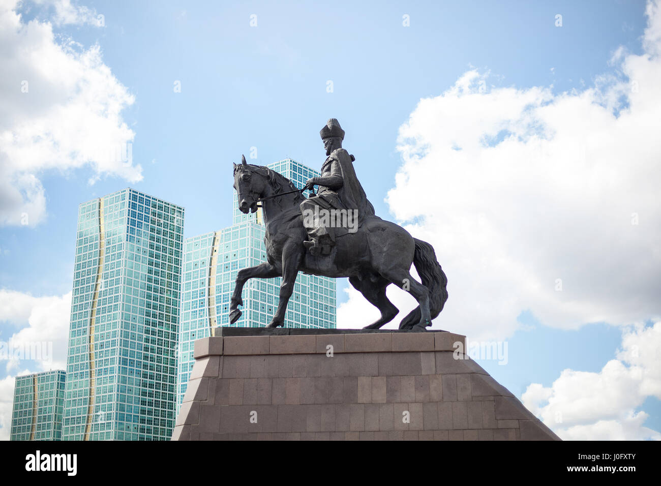 Kenesary Khan monument in Astana. A photograph in the capital of ...