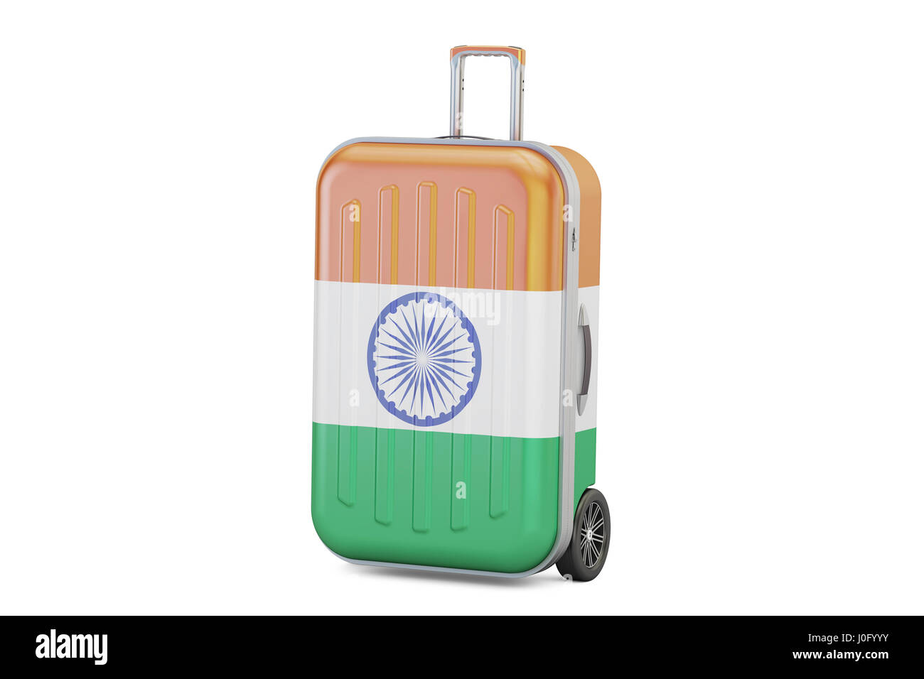 India travel concept, suitcase with Indian flag. 3D rendering Stock ...