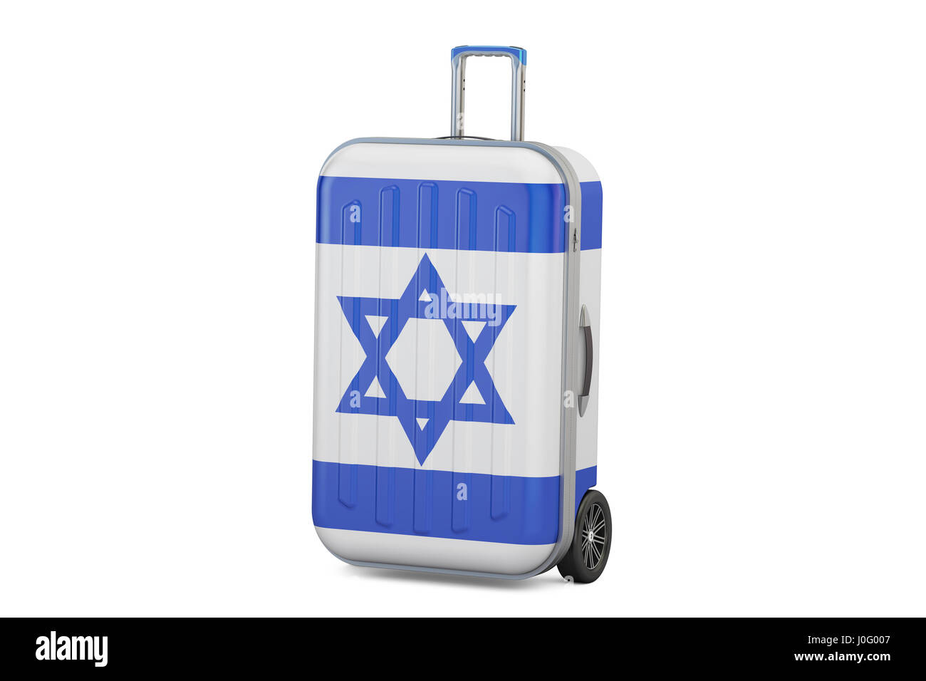 Israel travel concept, suitcase with Israeli flag. 3D rendering Stock ...