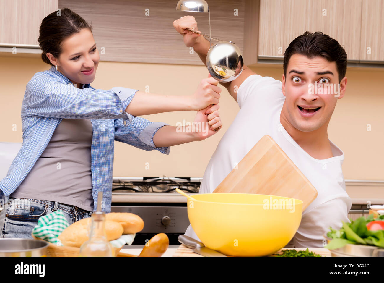 Family dinner food fight hi-res stock photography and images - Alamy