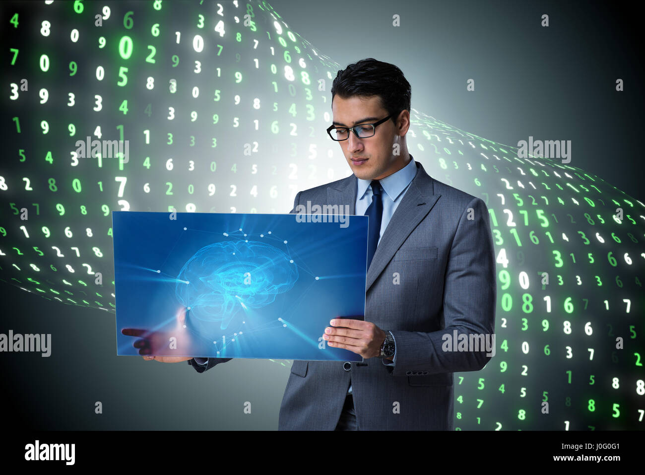 Businessman in artificial intelligence concept Stock Photo - Alamy