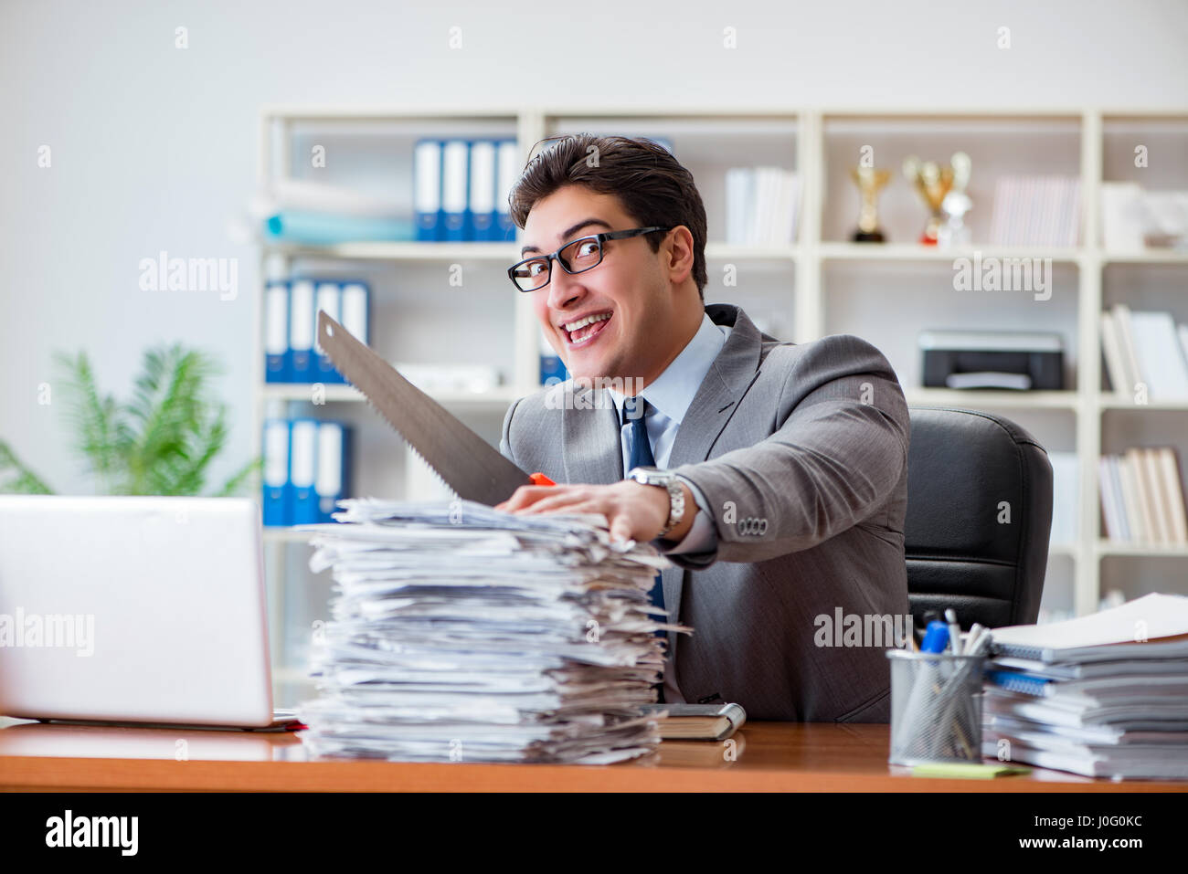 Angry aggressive businessman in the office Stock Photo - Alamy