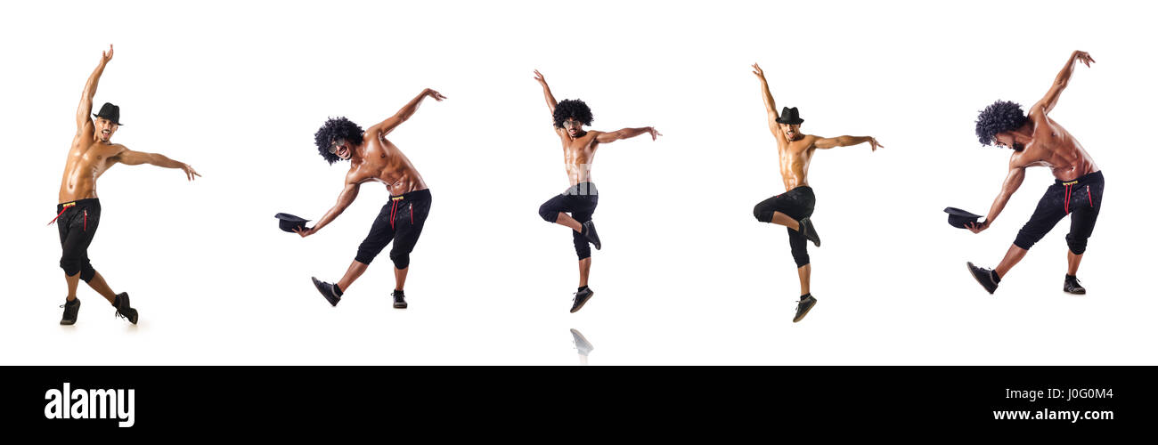 Collage of dancers isolated on white background Stock Photo - Alamy