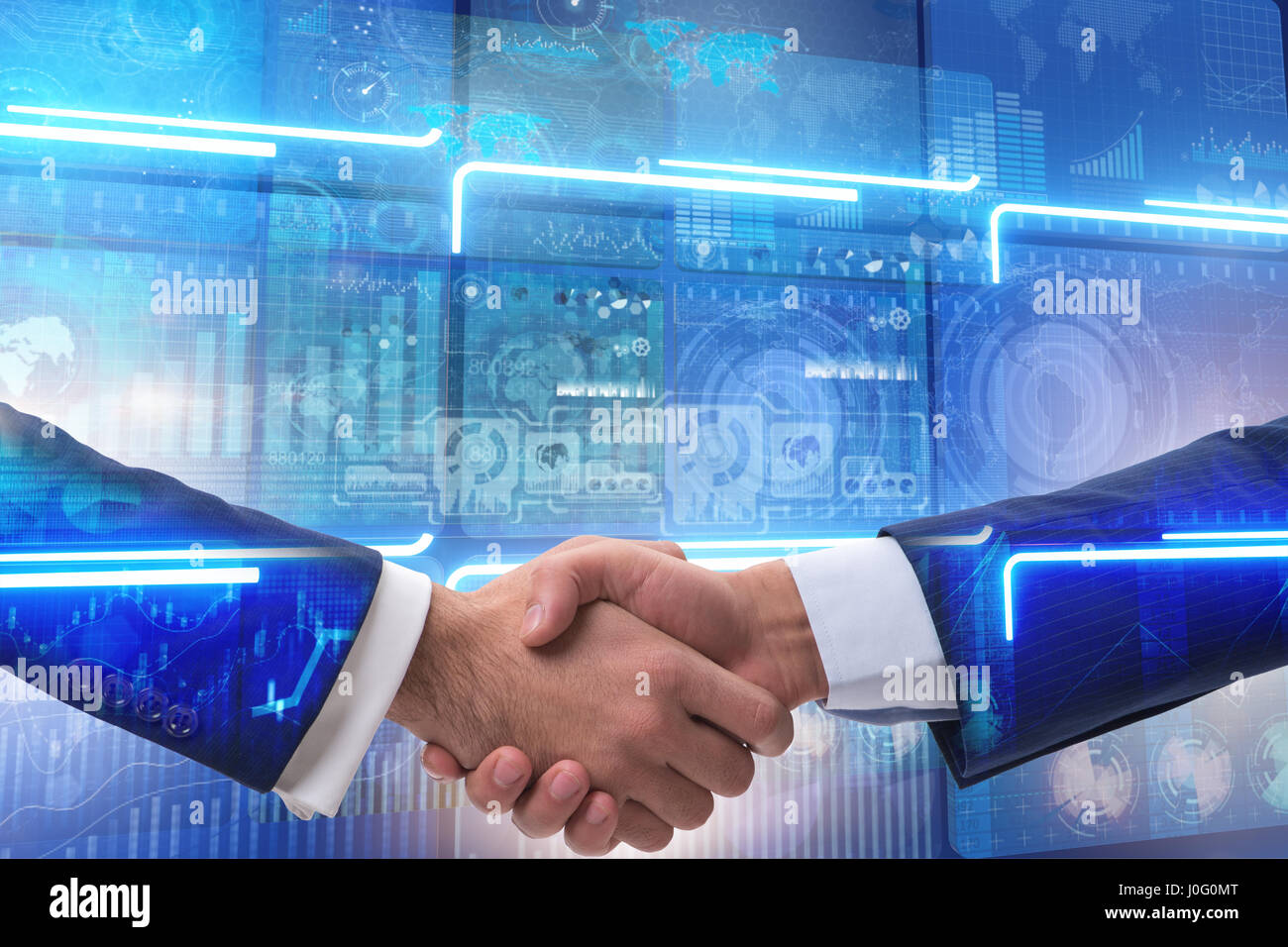 Handshake concept - business metaphor illustration Stock Photo - Alamy