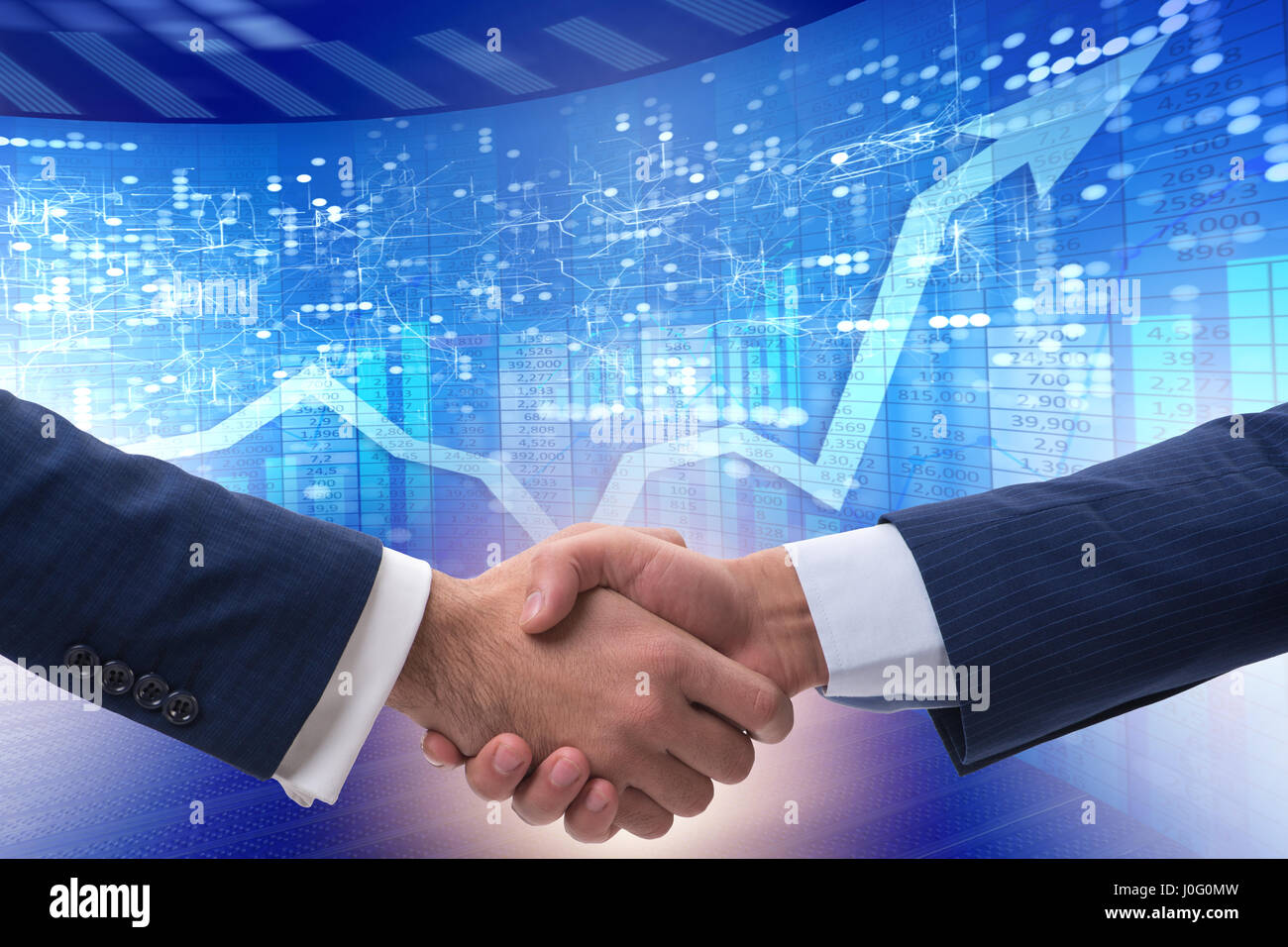 Handshake concept - business metaphor illustration Stock Photo - Alamy