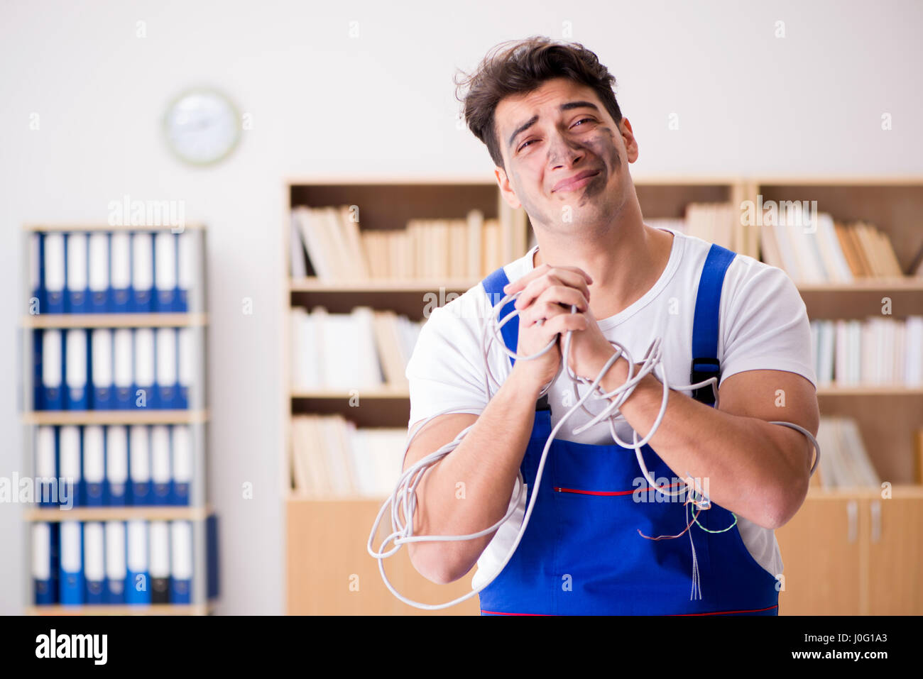 Electrician in trouble hi-res stock photography and images - Alamy
