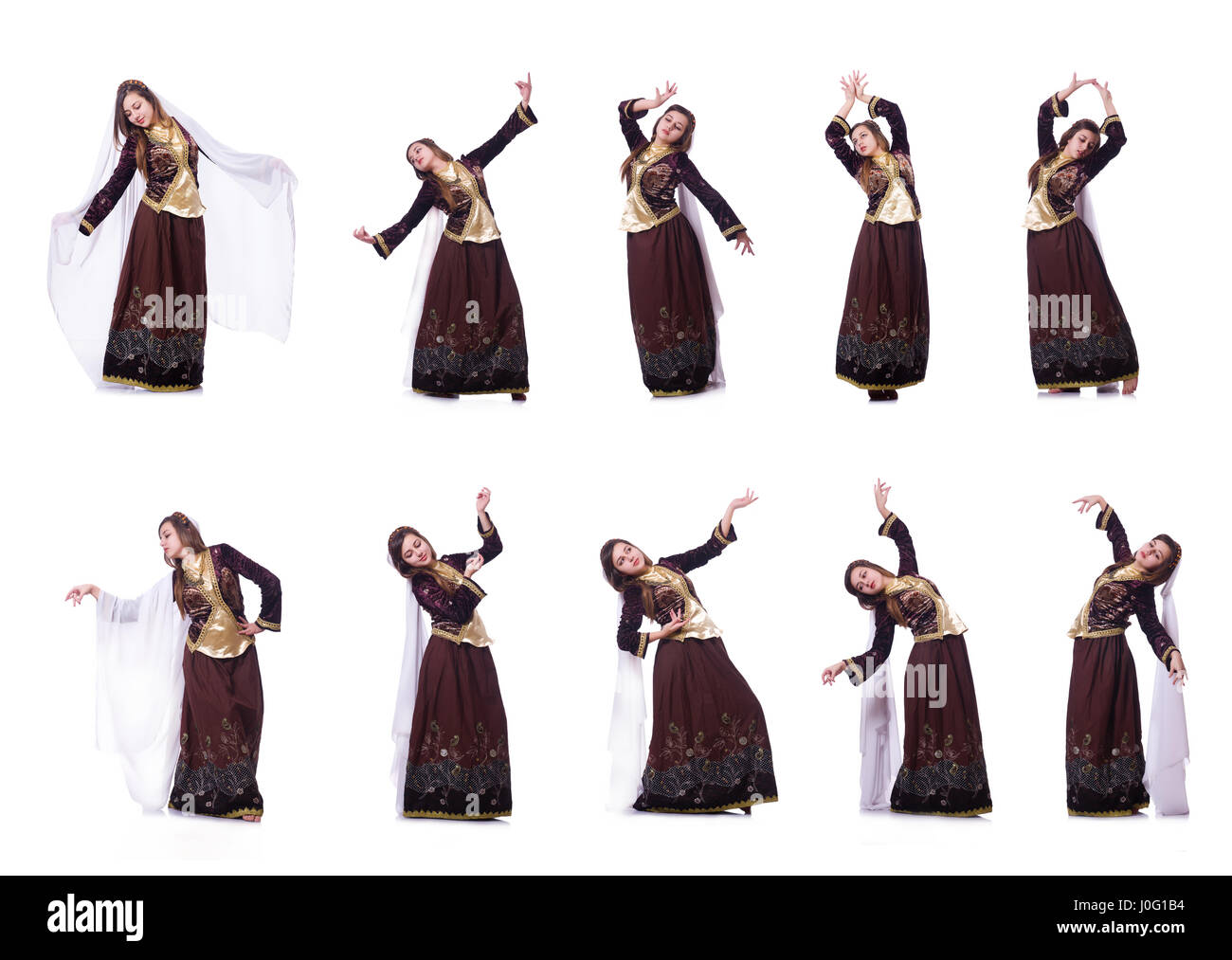 Young lady dancing traditional azeri dance Stock Photo - Alamy