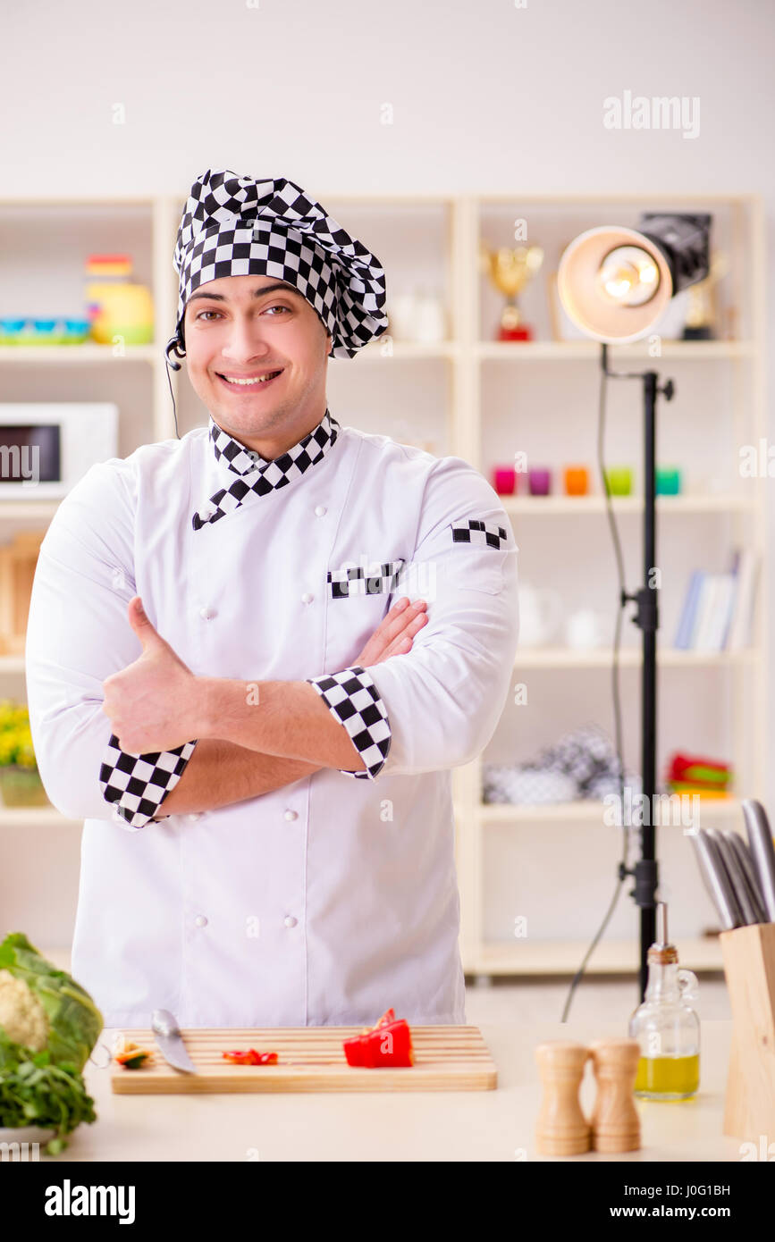 Food cooking tv show in the studio Stock Photo - Alamy