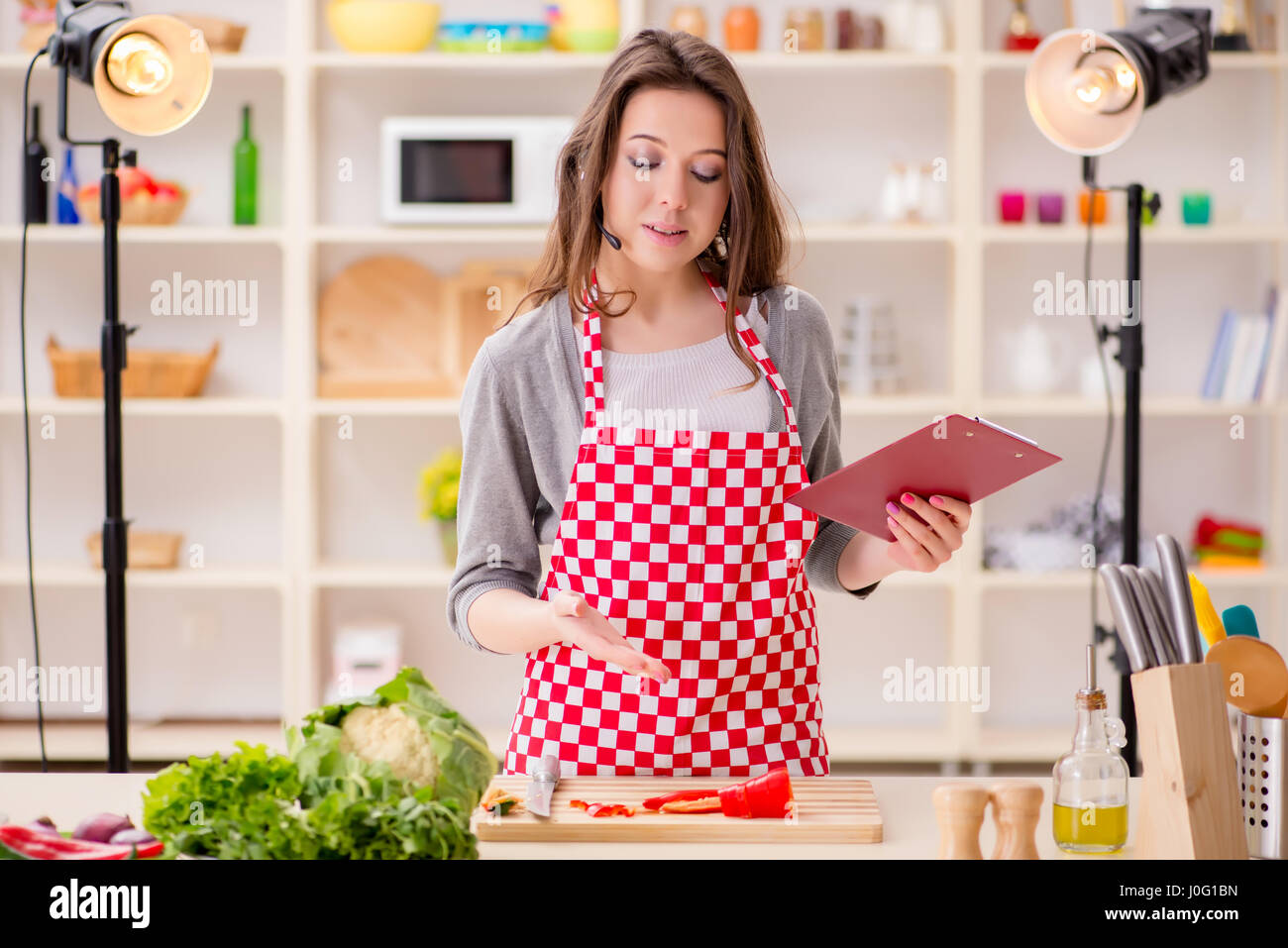 Food cooking tv show in the studio Stock Photo - Alamy
