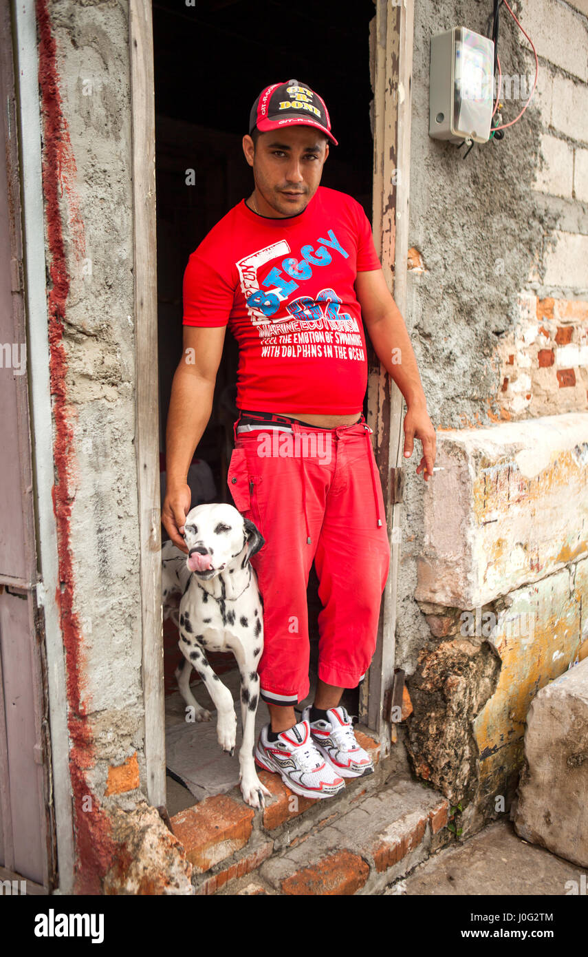 Man and dog, Havana, Cuba Stock Photo - Alamy